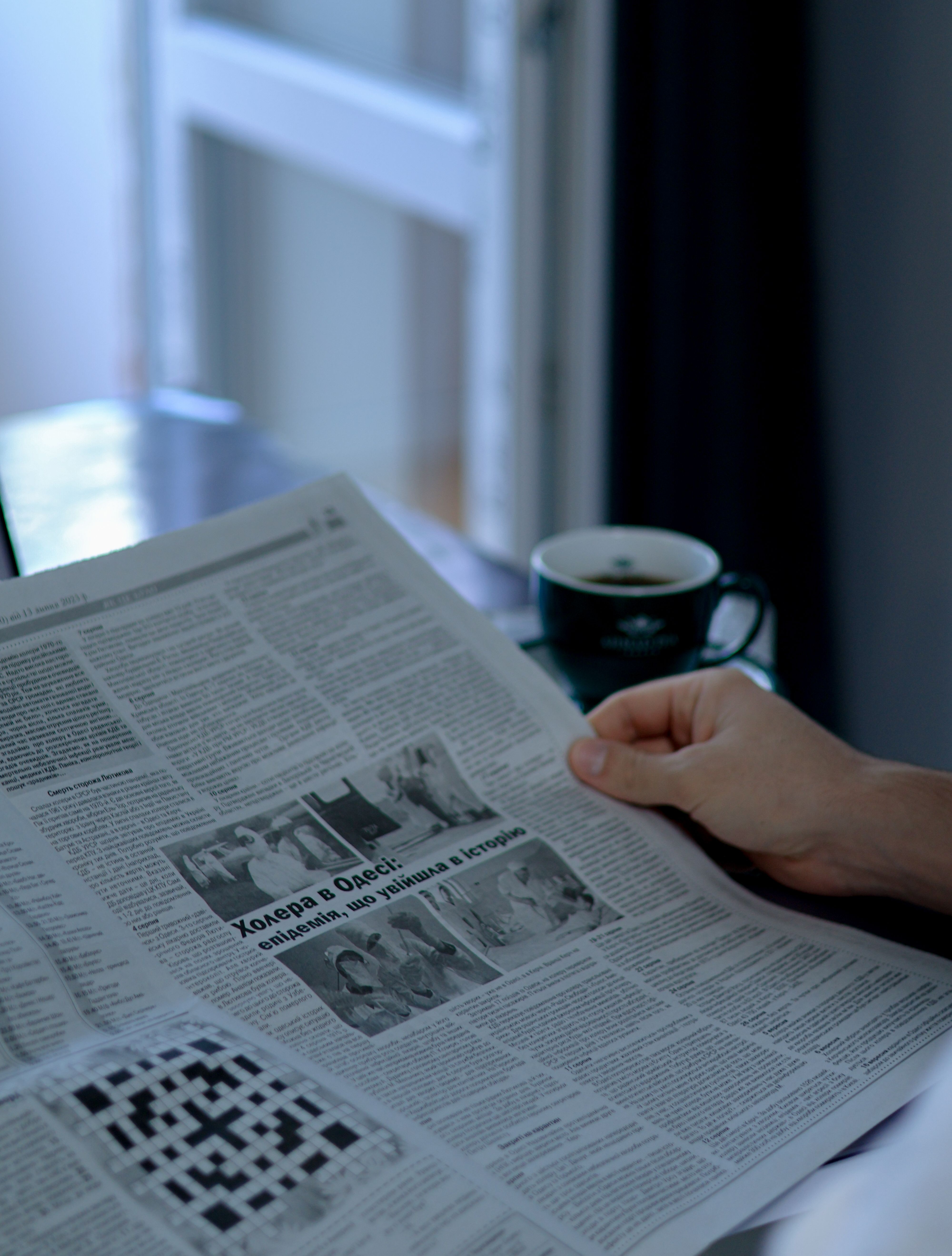 Newspaper and Coffee for Breakfast · Free Stock Photo