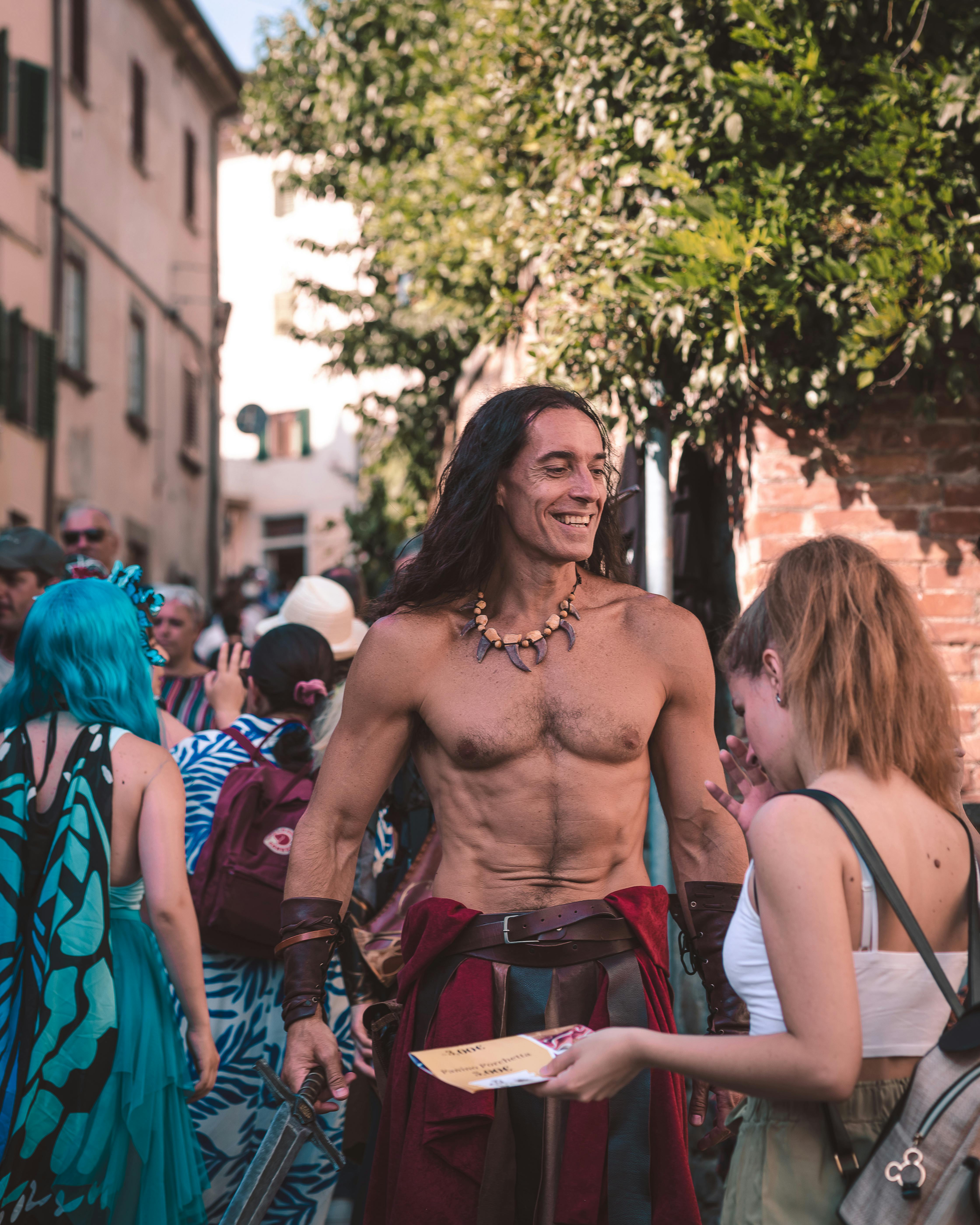 Shirtless Man Wearing a Pirate Costume · Free Stock Photo