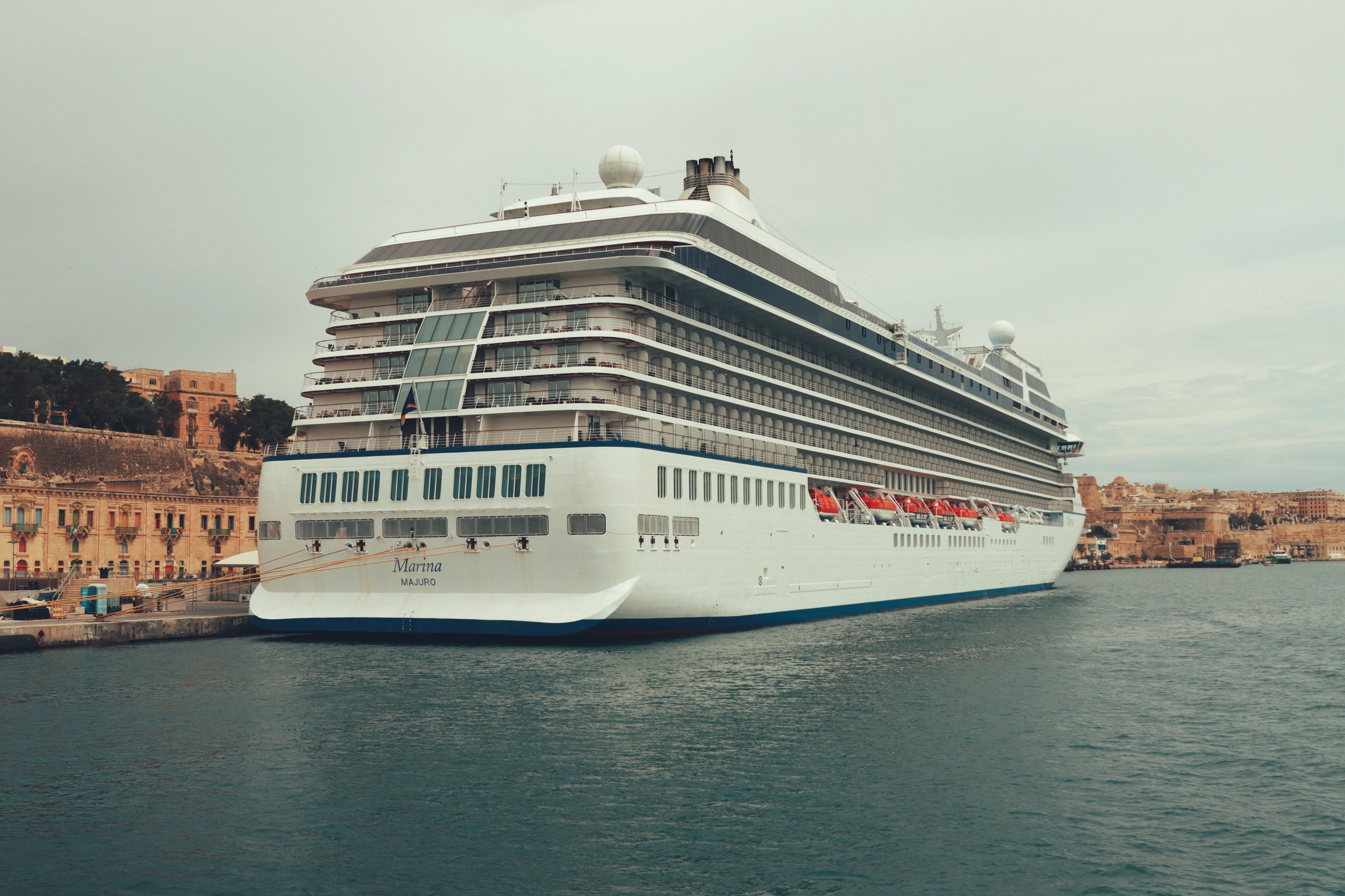 Stern of Cruise Ship MS Marina Moored in the Harbor · Free Stock Photo