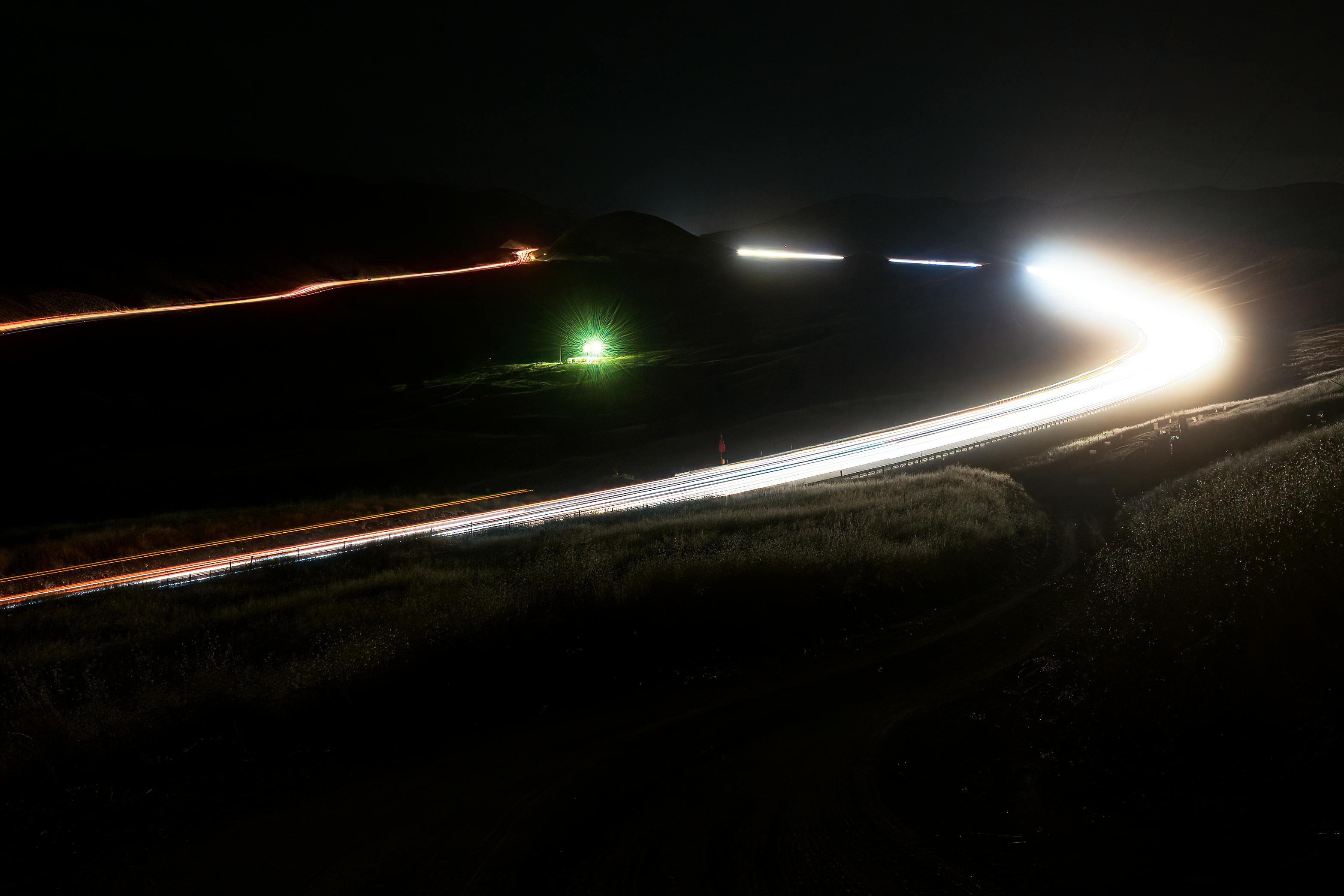 Light Trails on Highway at Night · Free Stock Photo