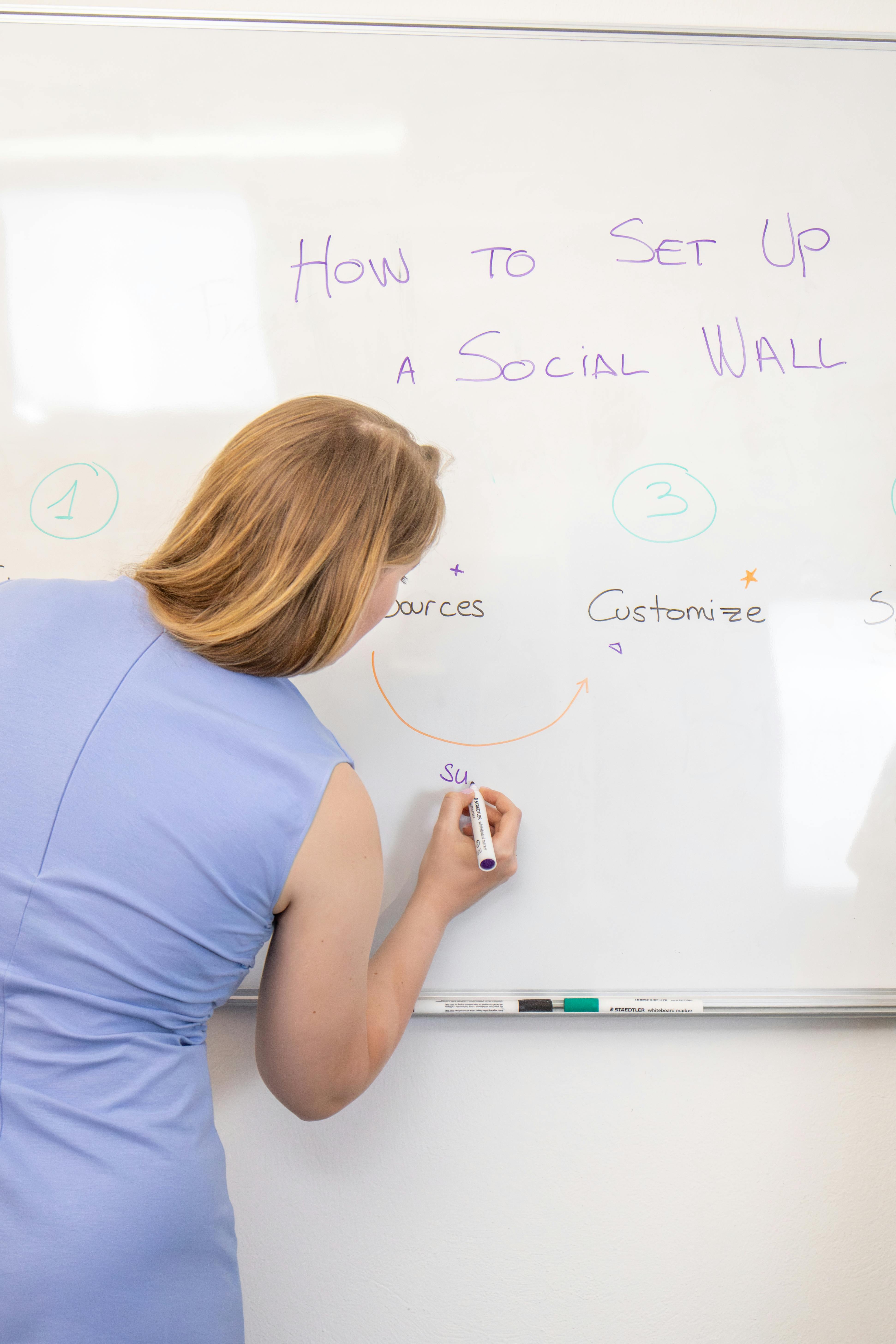 Woman Making a Plan on a Board · Free Stock Photo