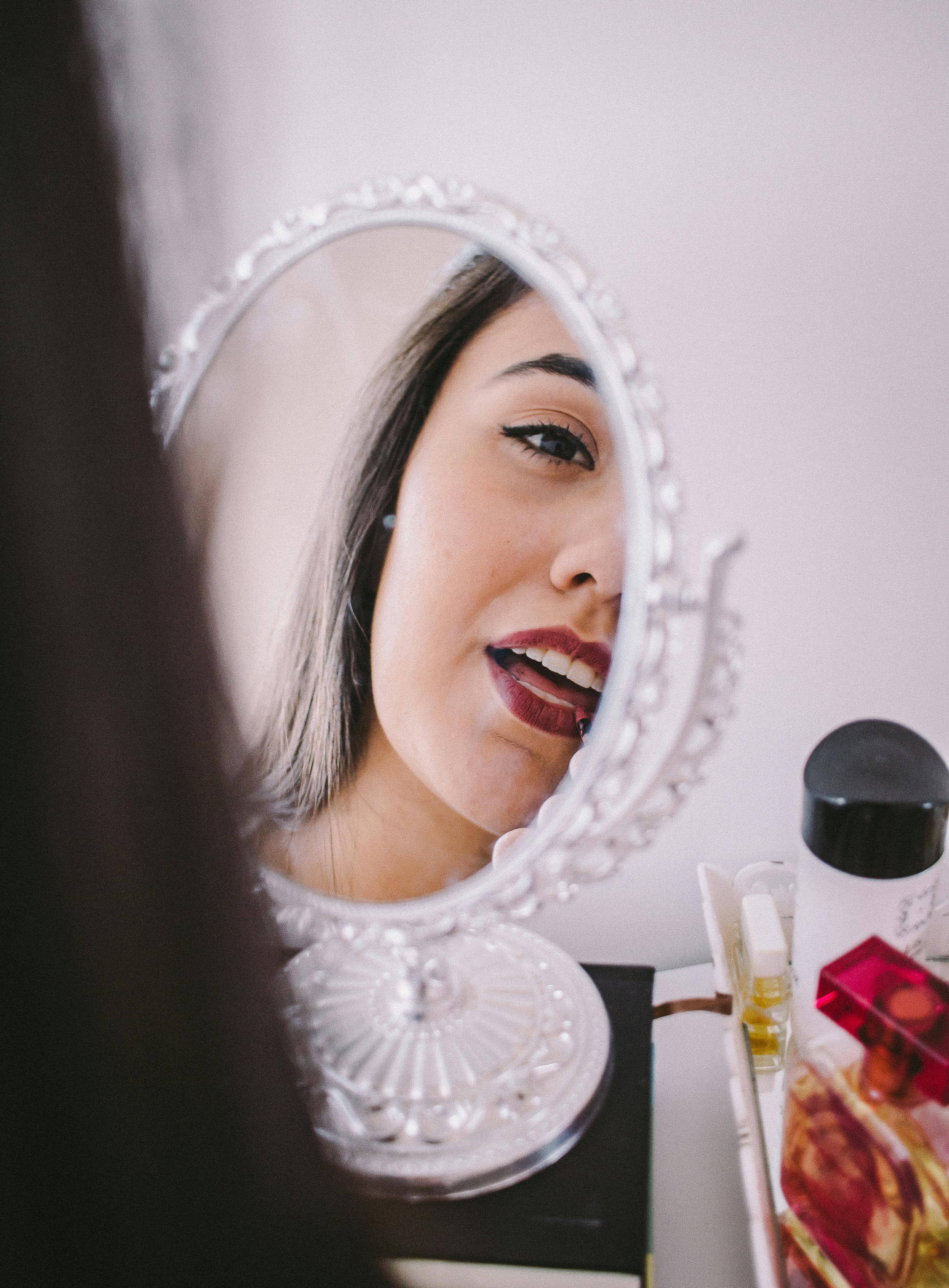 Reflection Of Face On Mirror · Free Stock Photo
