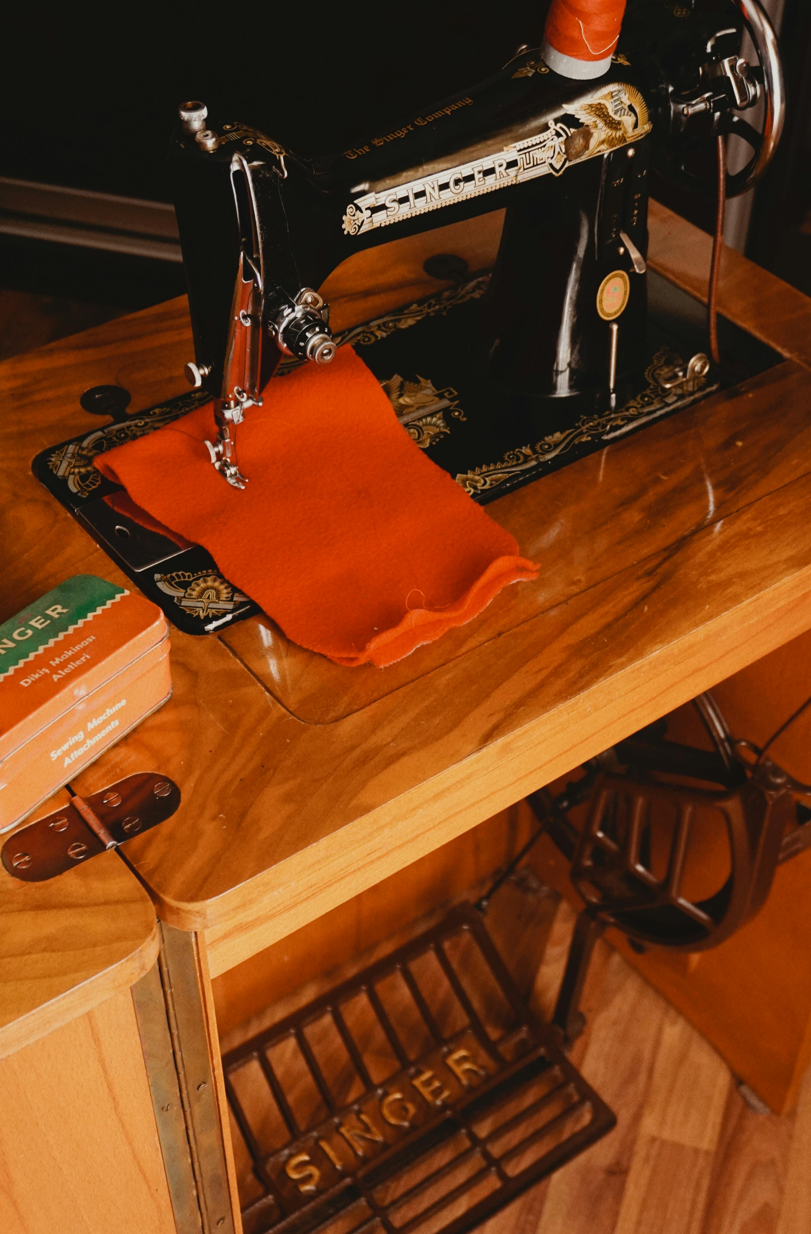 Colourful cookies and Flowers Left Around Vintage Sowing Machine · Free ...