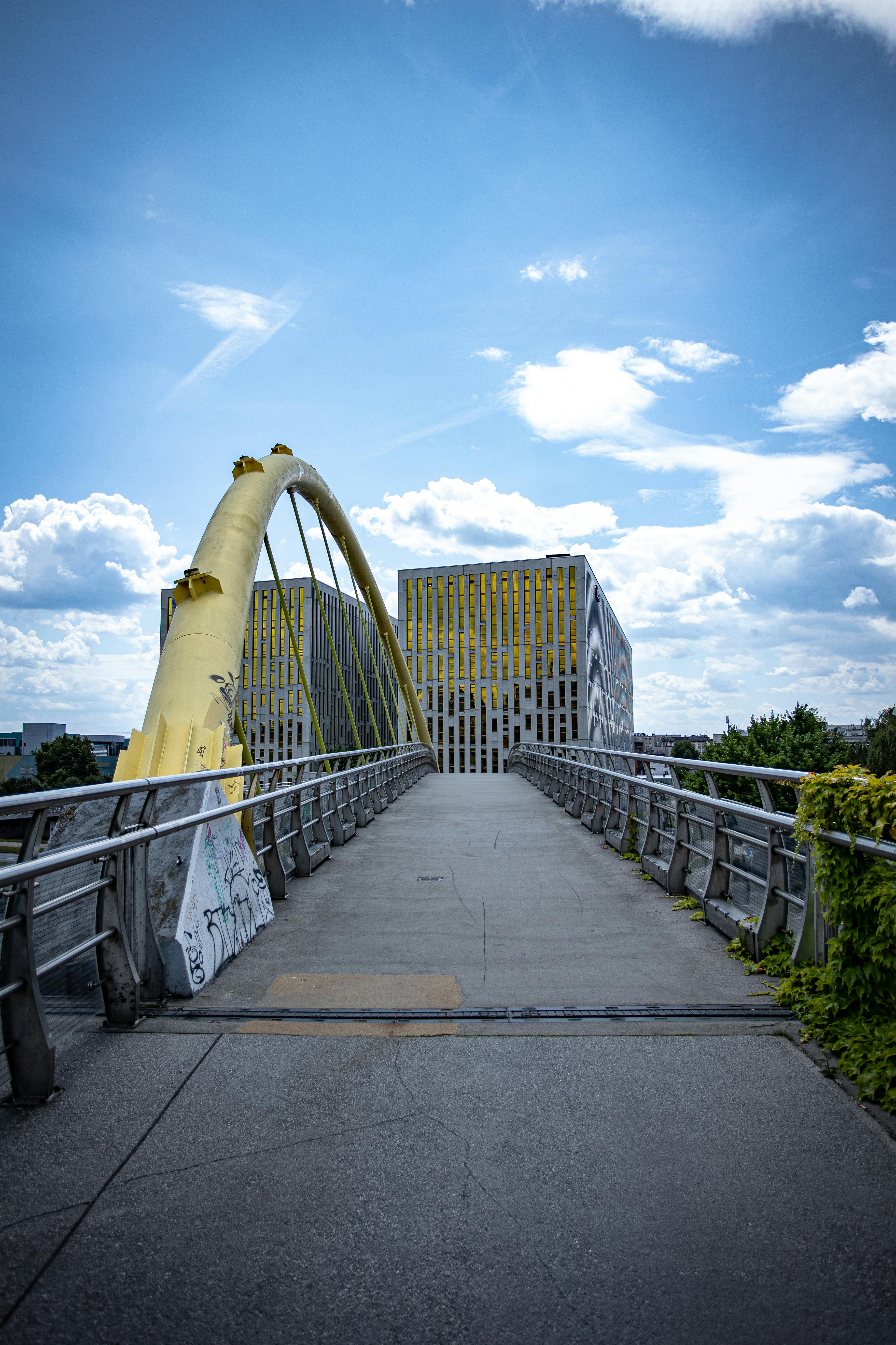 Pedestrian Bridge in a City · Free Stock Photo