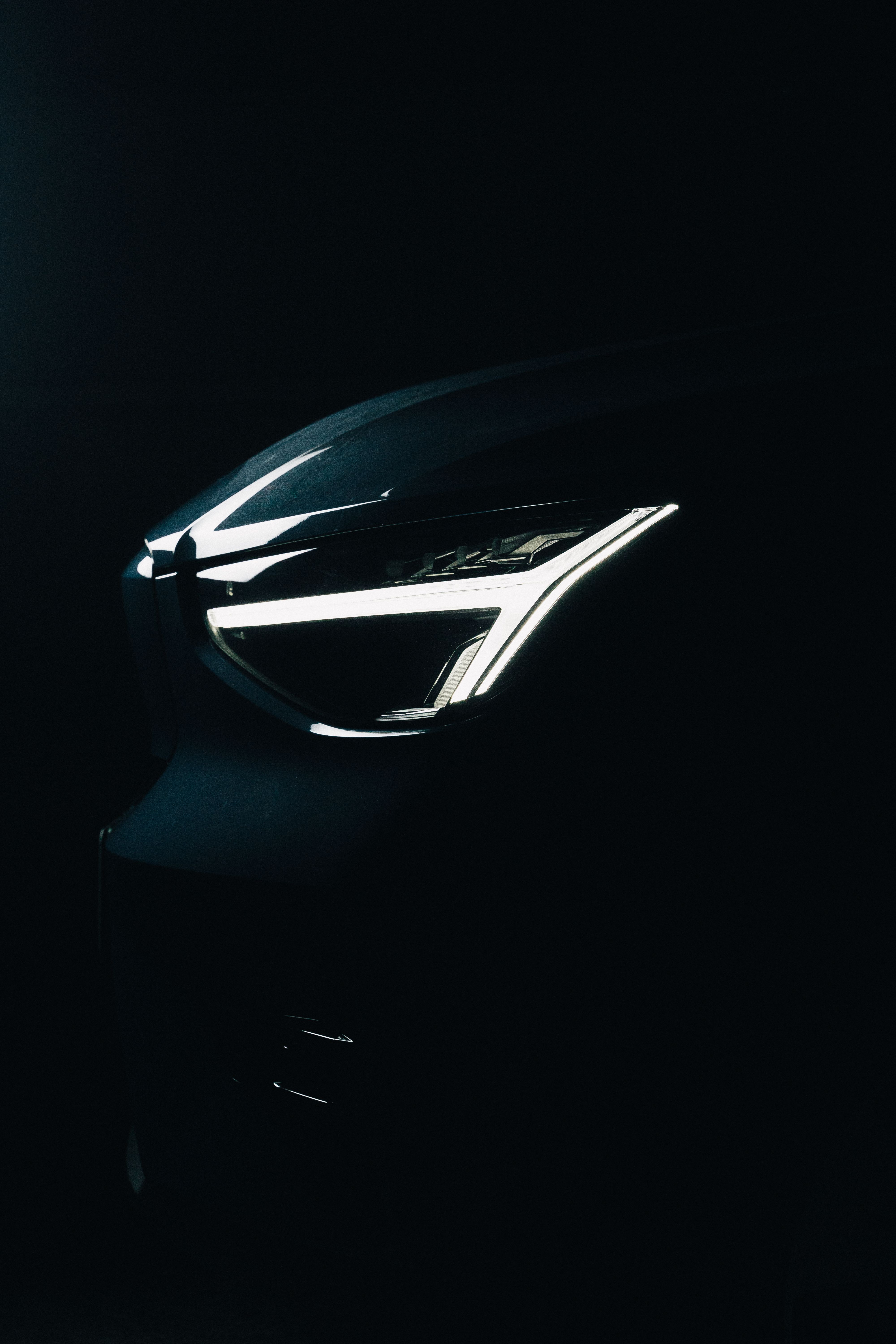 Headlight of Polestar Car in the Dark · Free Stock Photo