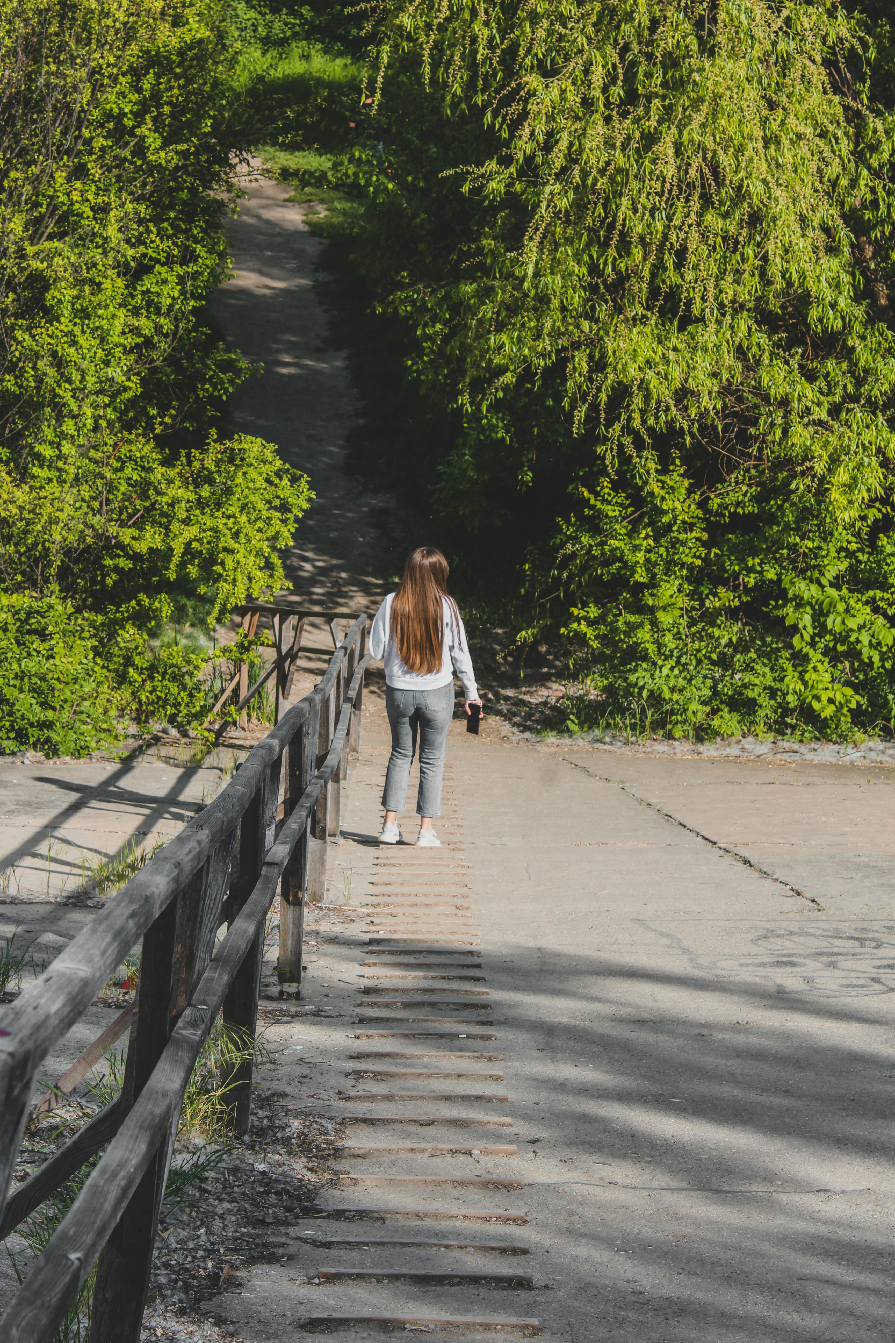 Woman Walking down Ramp in Park · Free Stock Photo