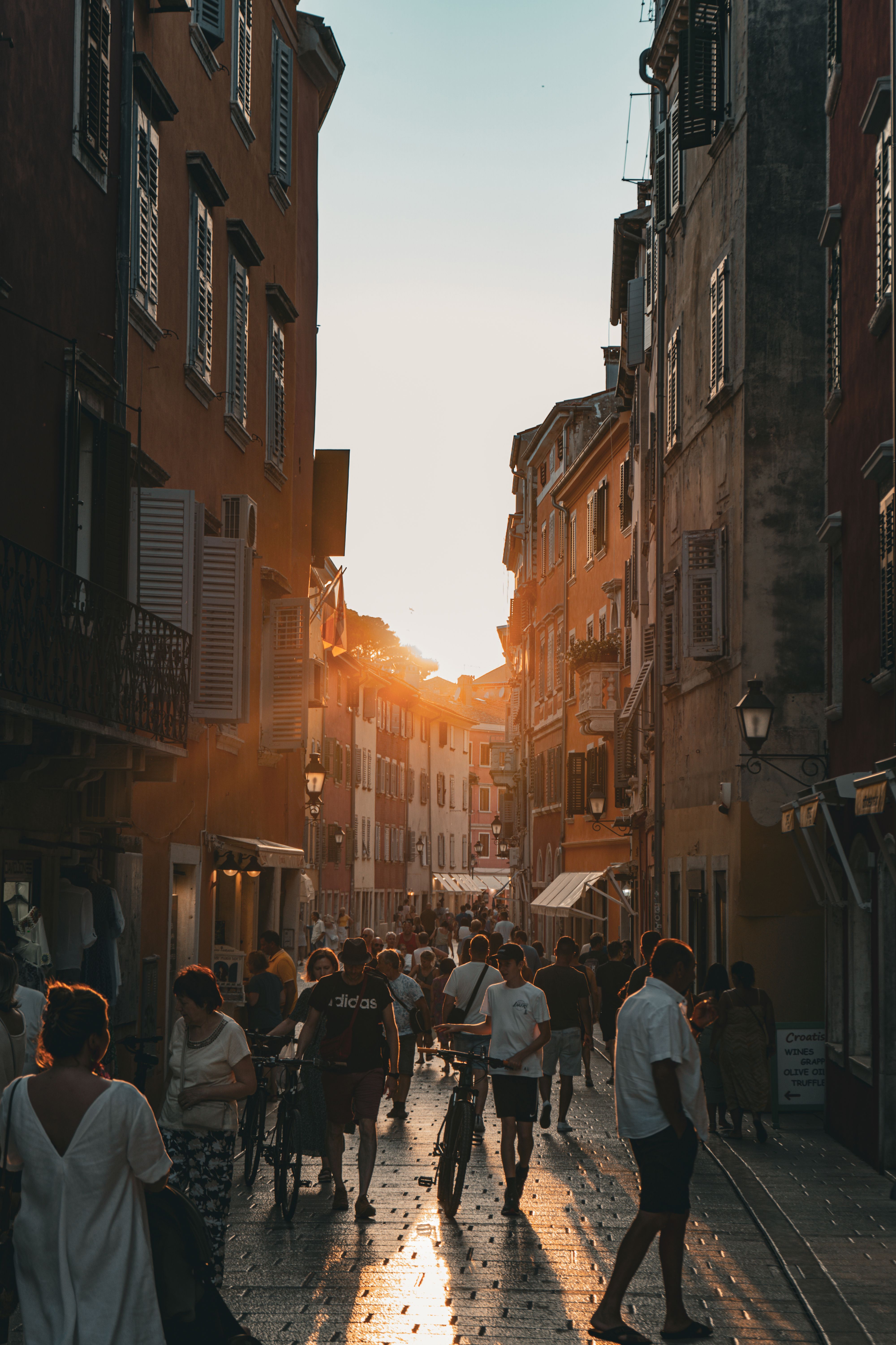 View of a Crowded Alley between Apartment Buildings at Sunset · Free ...