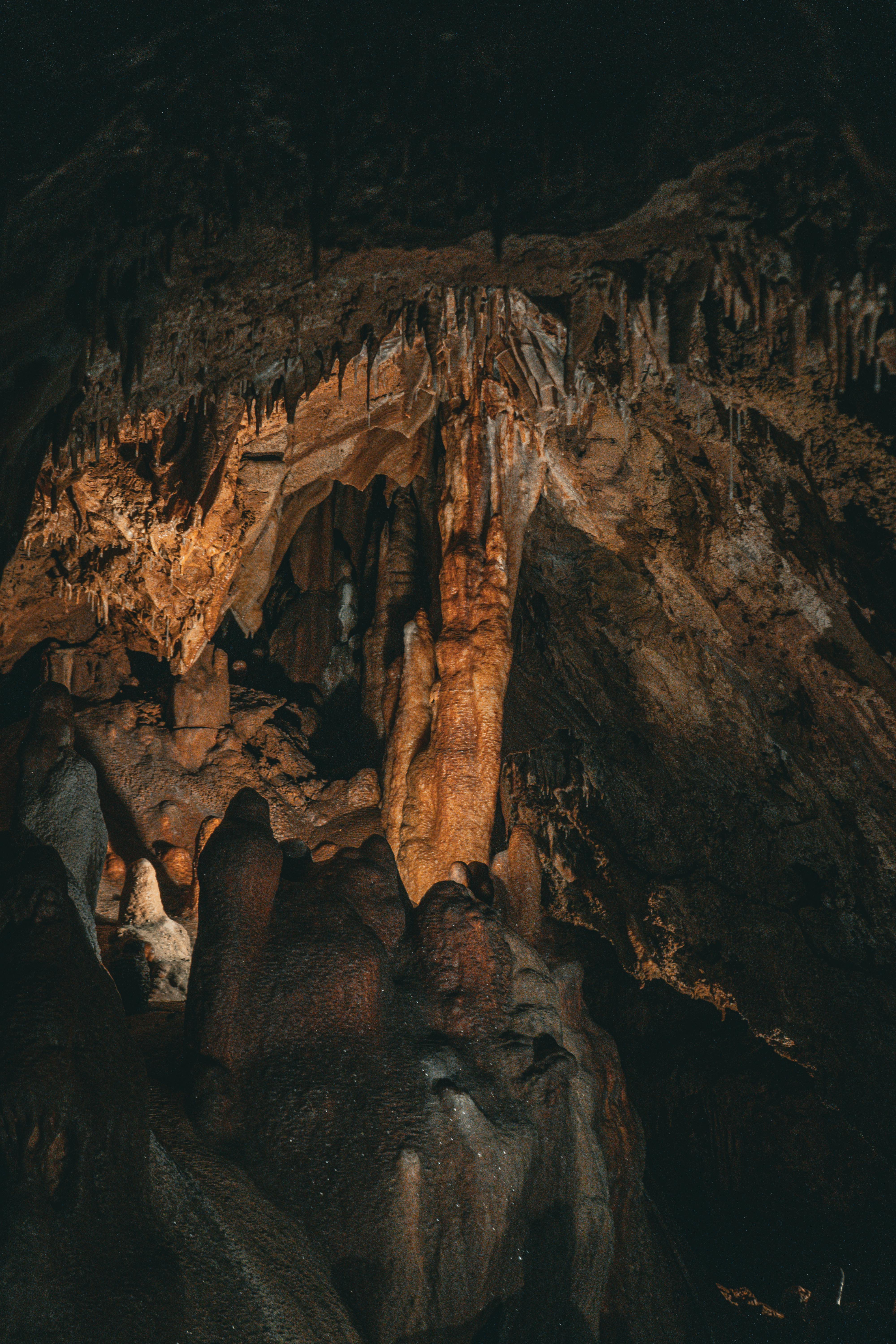 Interior of a Cave with Rock Formations · Free Stock Photo