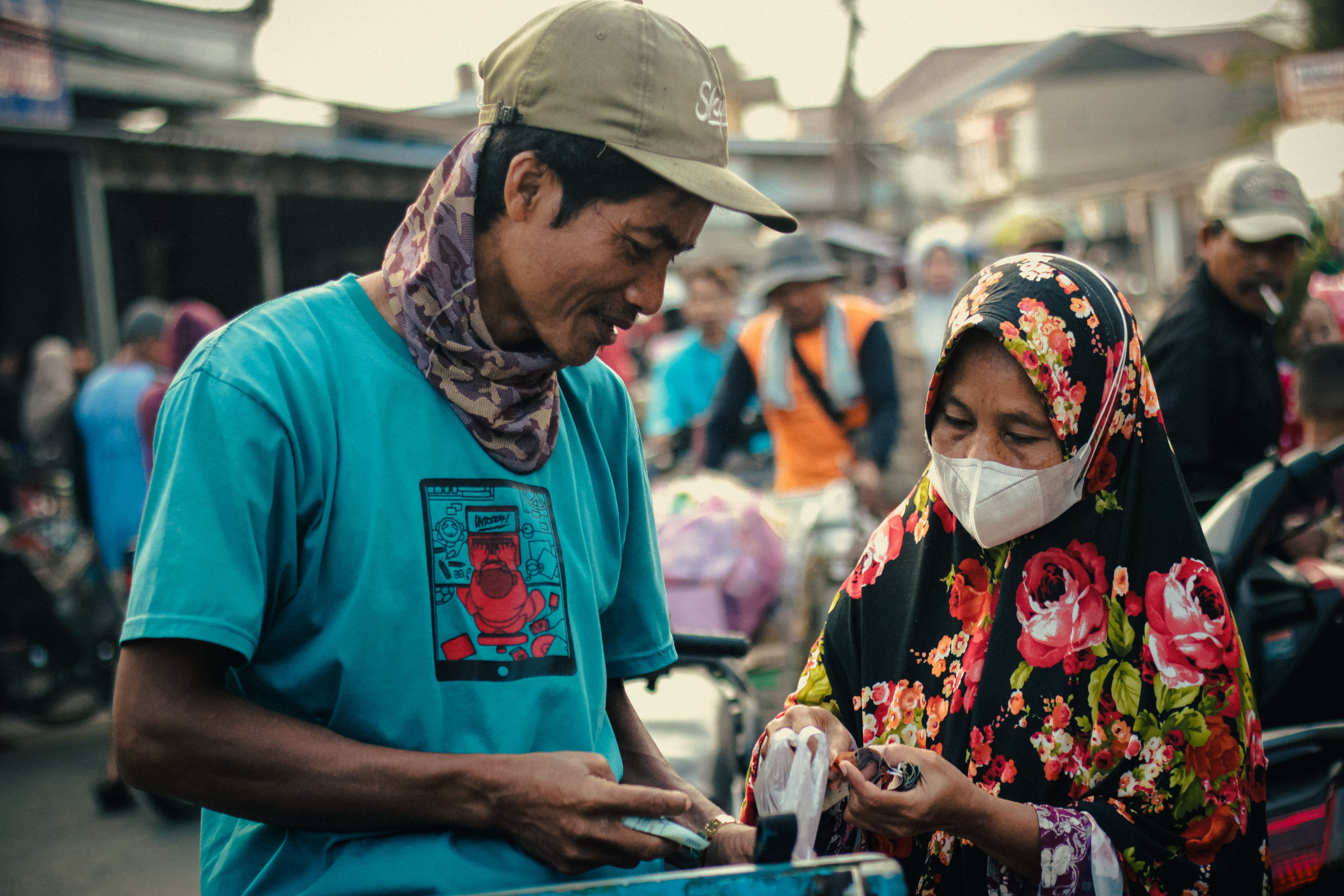 View of People Selling and Buying on a Crowded Street Market · Free ...