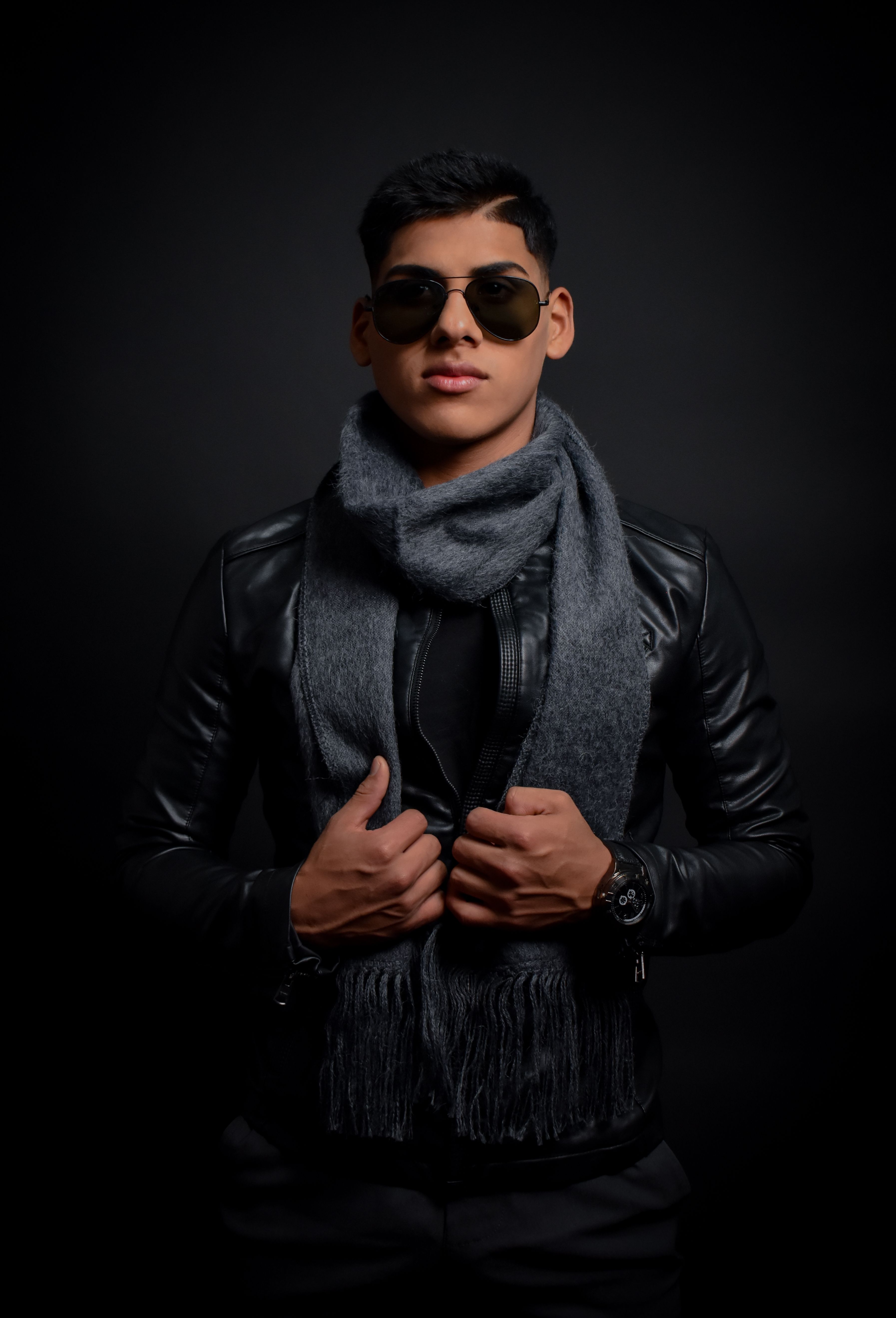 Man in Black Leather Jacket and Aviator Sunglasses · Free Stock Photo