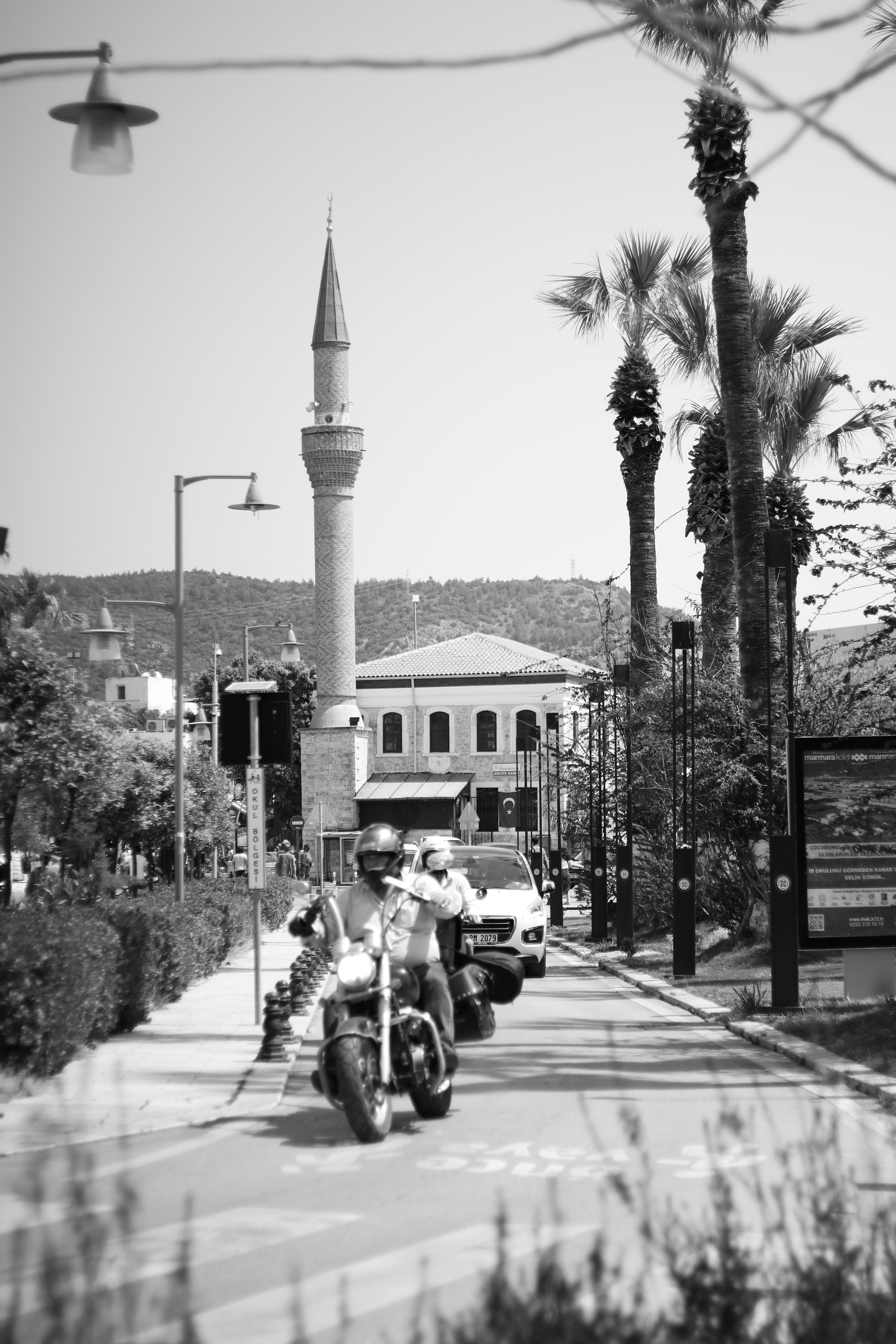 View of the Merkez Adliye Mosque from the Street in Bodrum, Turkey ...