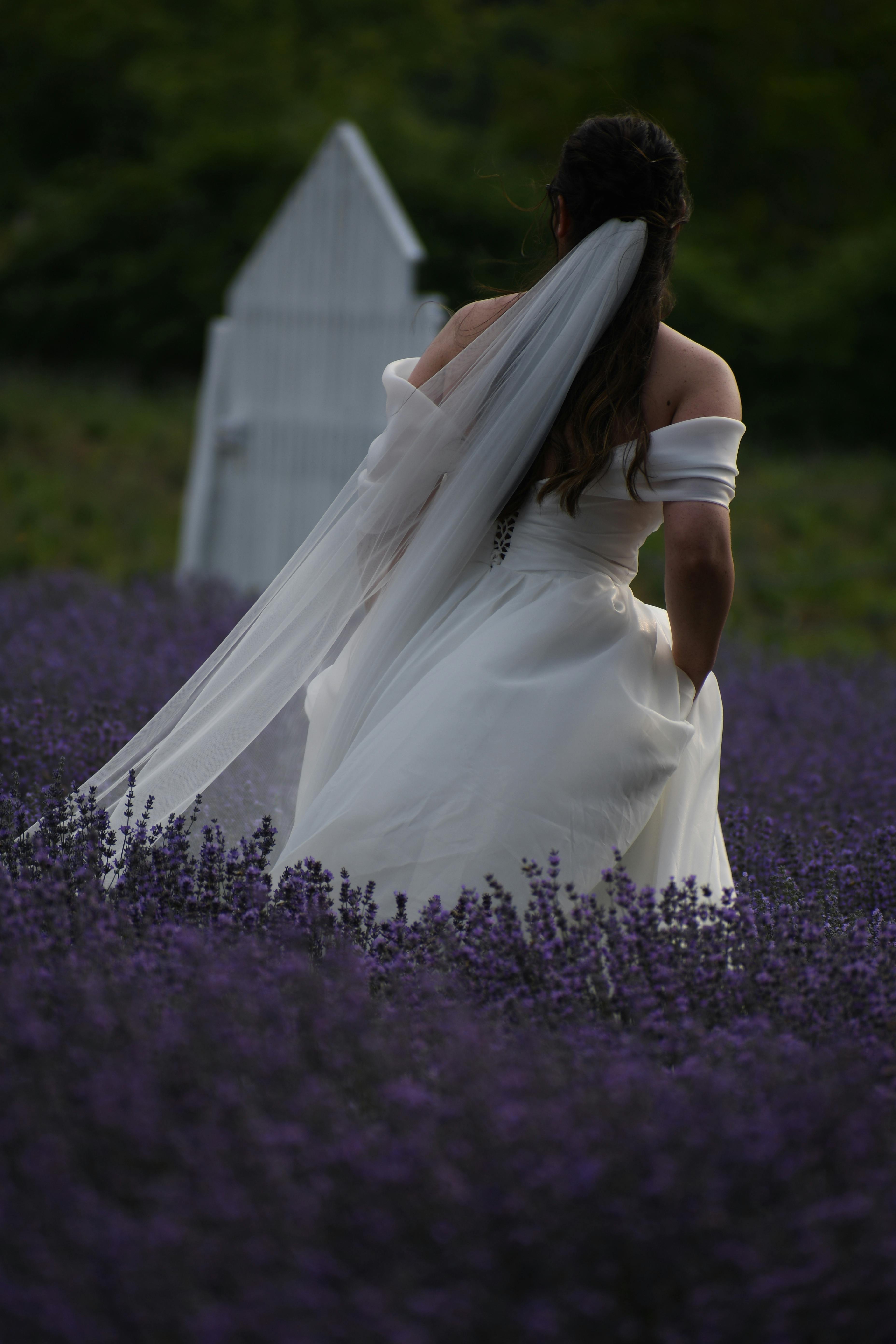 A Woman Walking Through the Lavender Field · Free Stock Photo