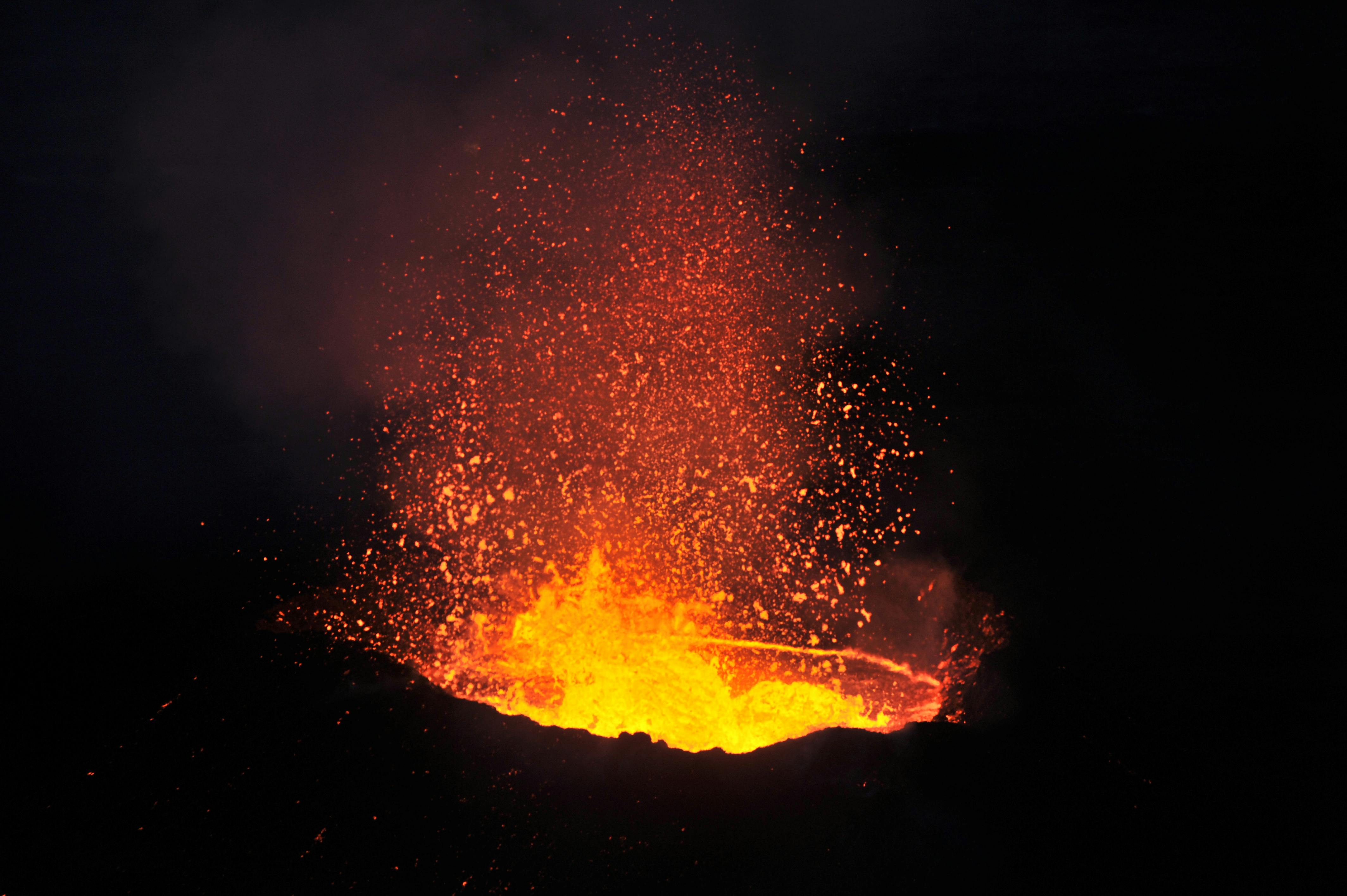 Volcano Eruption at Night · Free Stock Photo