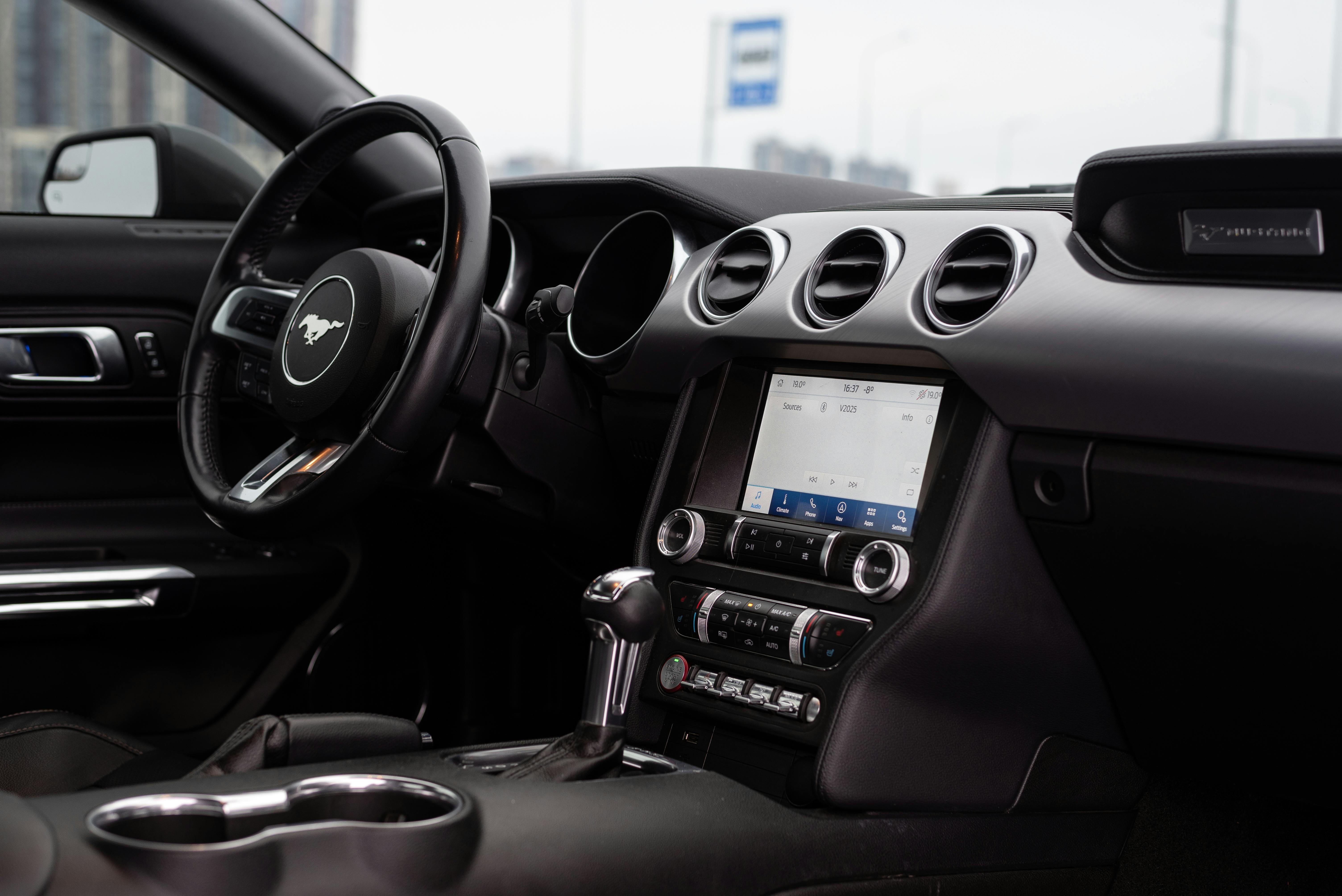 Interior of a Ford Mustang Sports Car · Free Stock Photo
