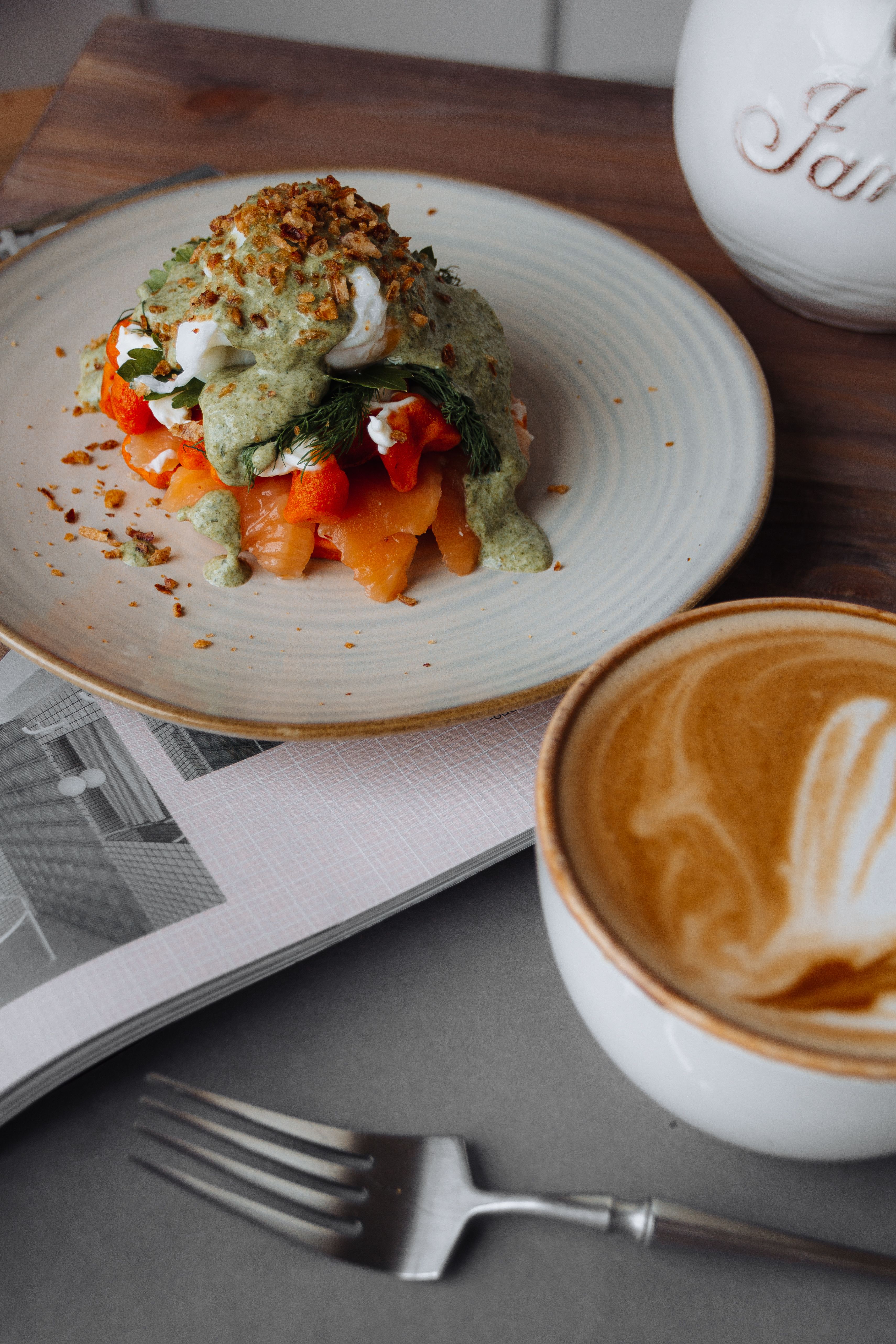 Coffee and Plate with Food · Free Stock Photo