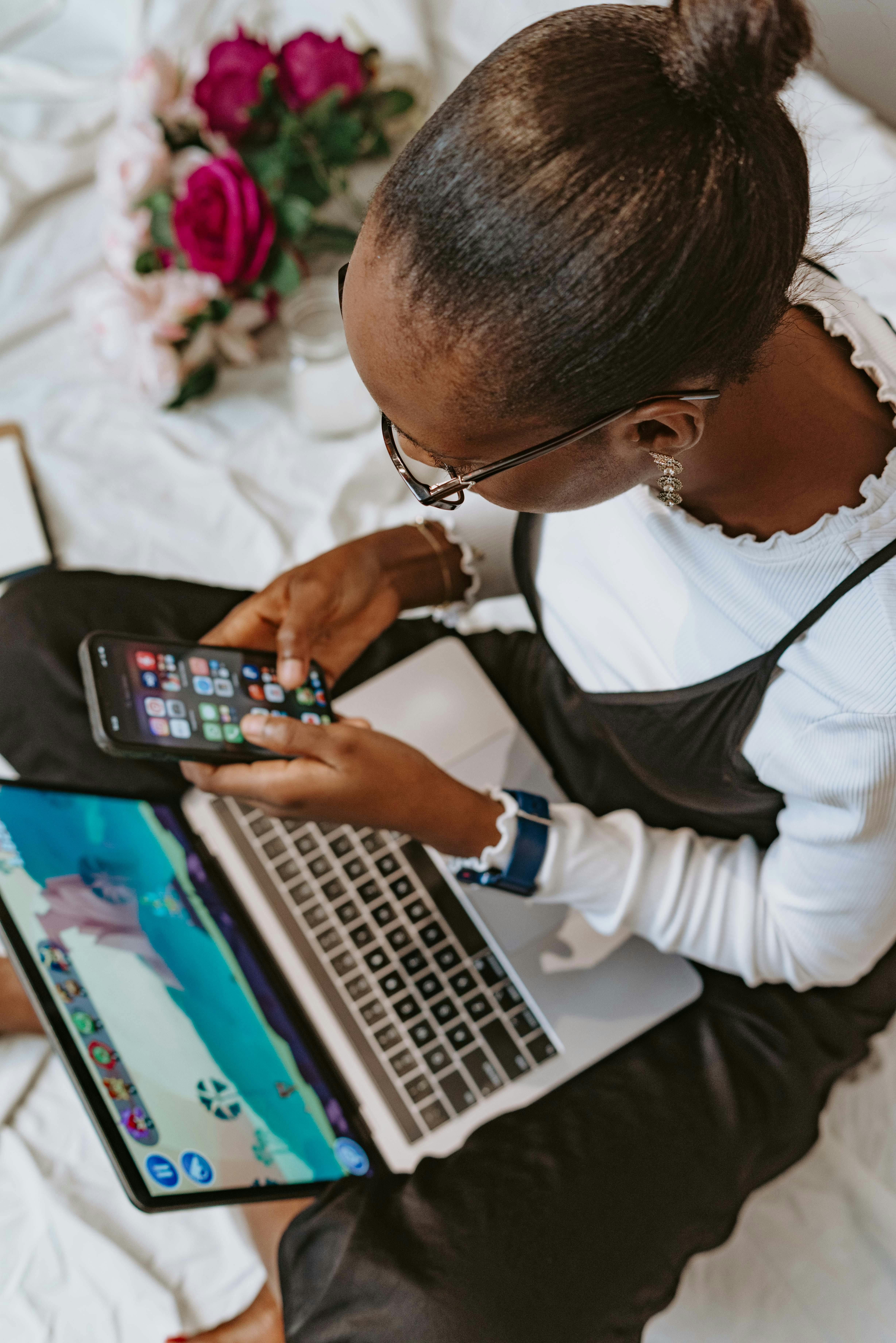 Woman Taps on Touchscreen · Free Stock Photo