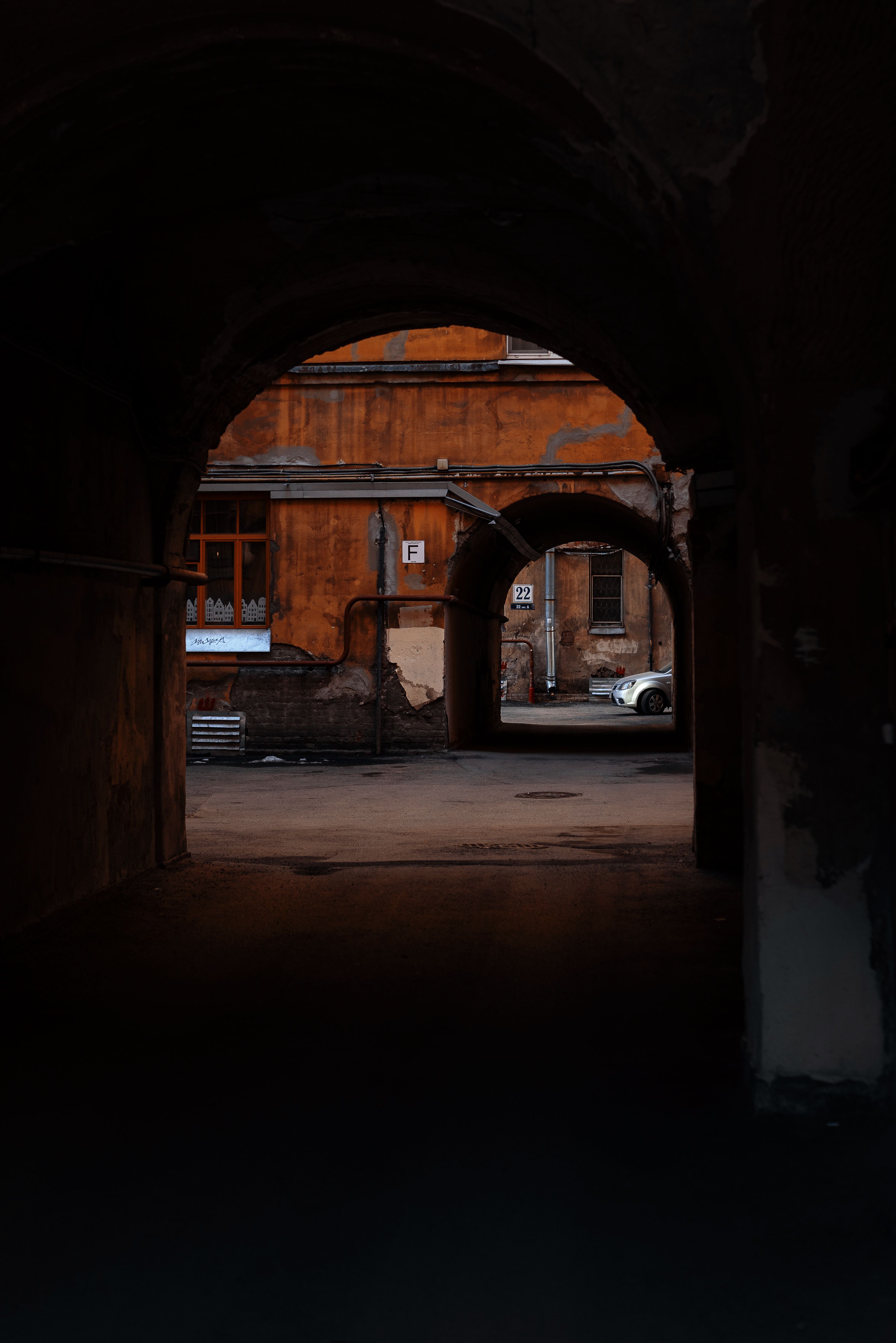 Yard Seen from Dark Gate · Free Stock Photo