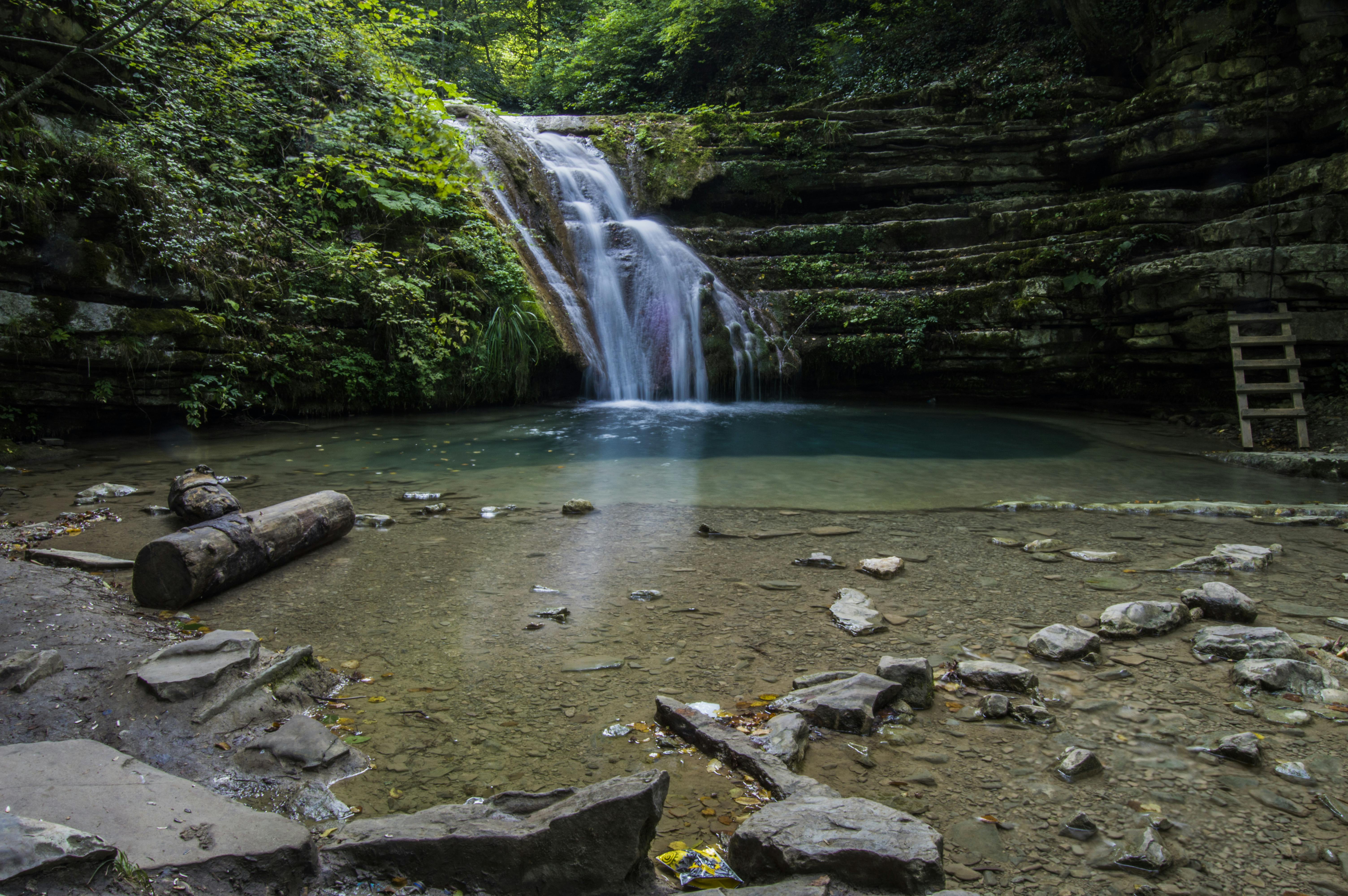 Waterfall on Rocks in Forest · Free Stock Photo