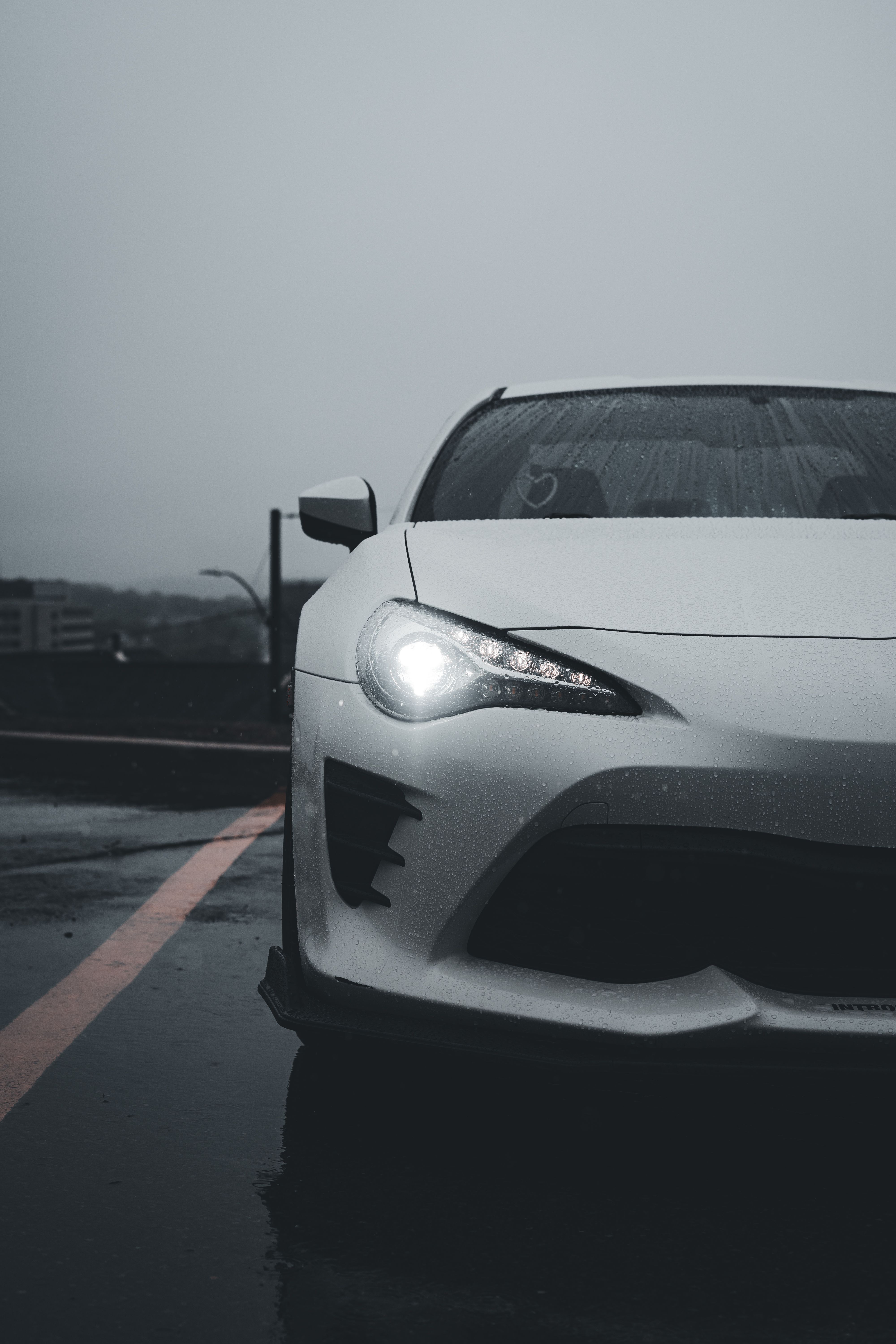 White Toyota GT86 on a Parking Lot at Night · Free Stock Photo