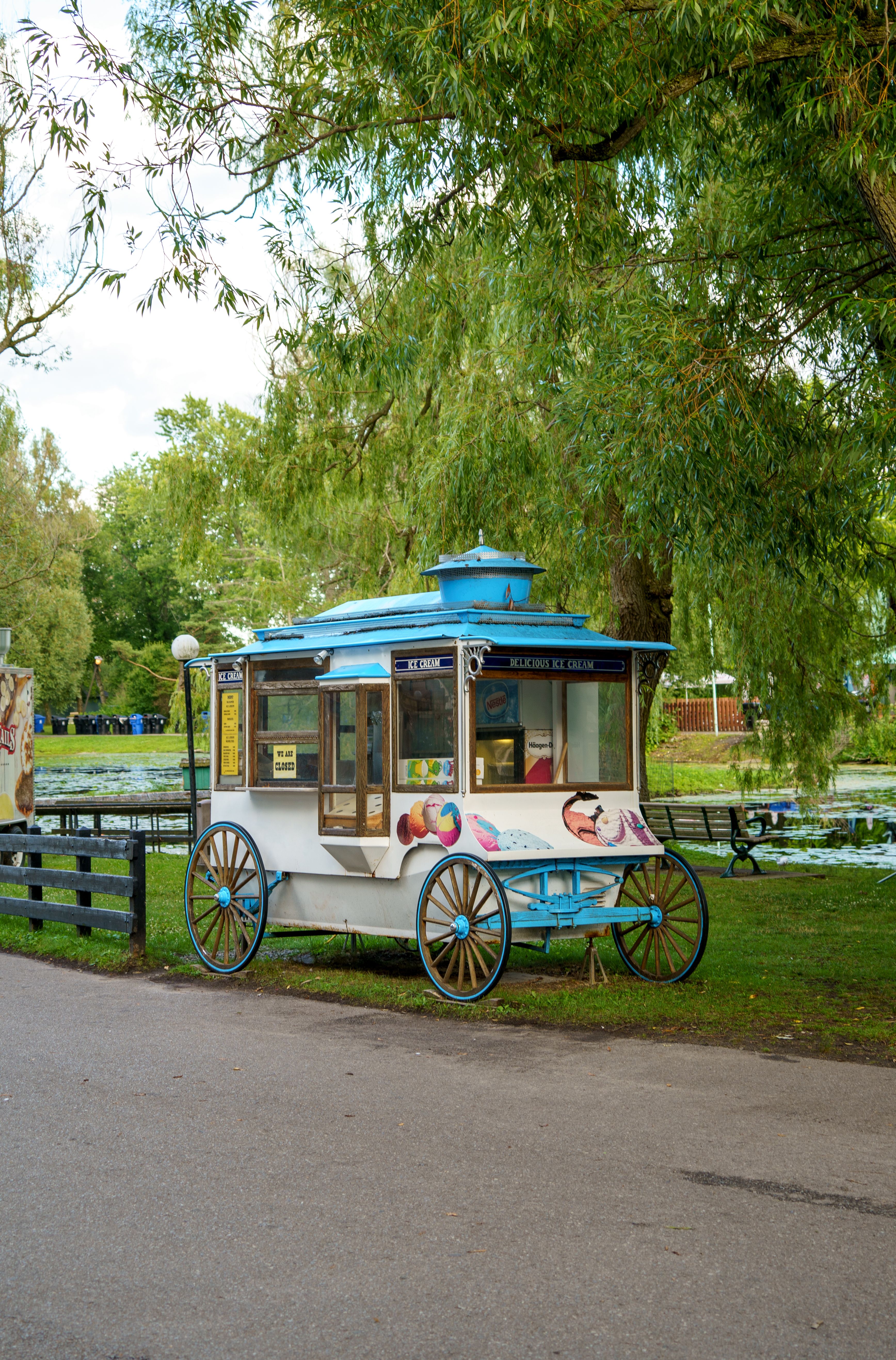 Decorated Trailer with Street Food in Park · Free Stock Photo