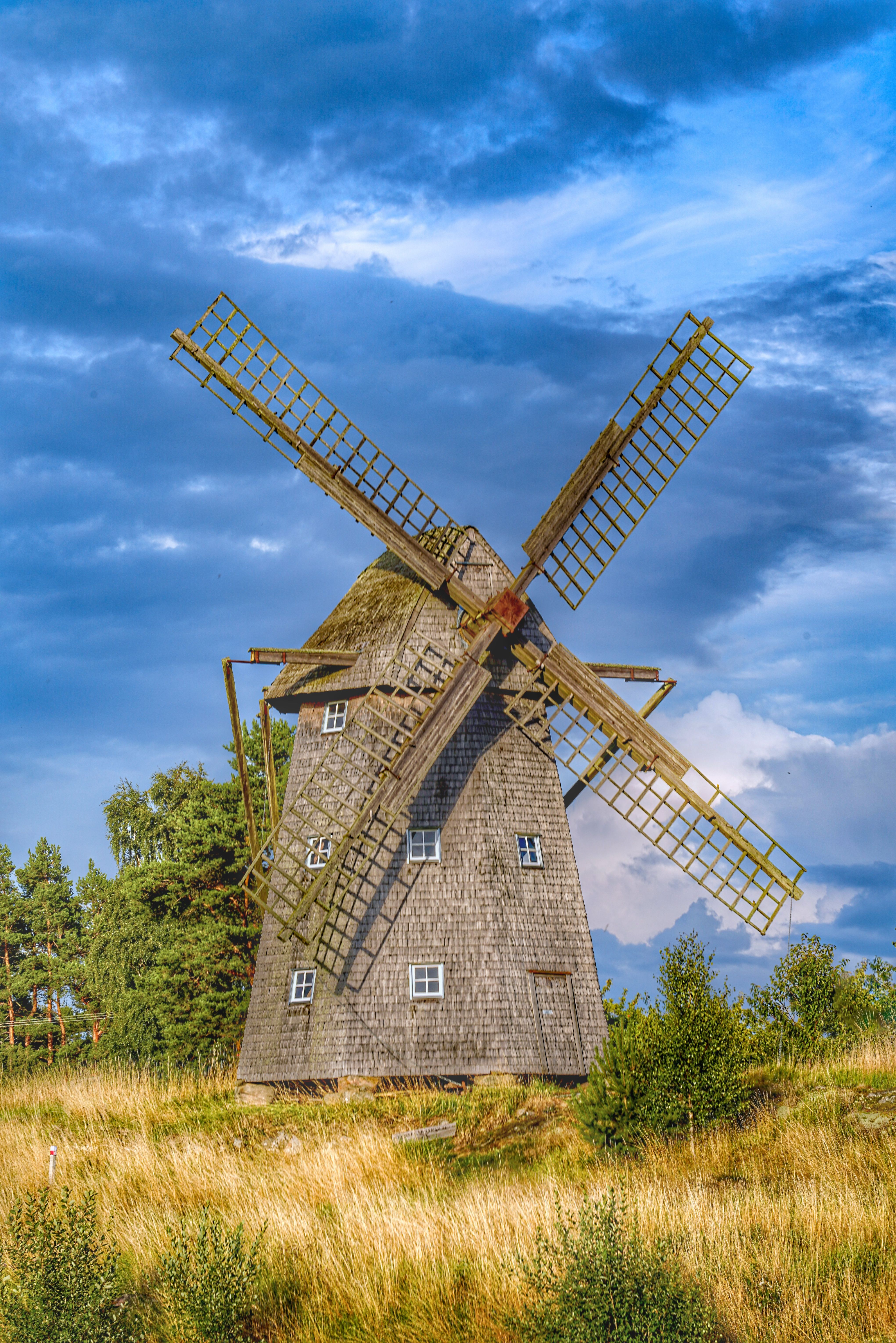 Clouds over Vintage Windmill · Free Stock Photo