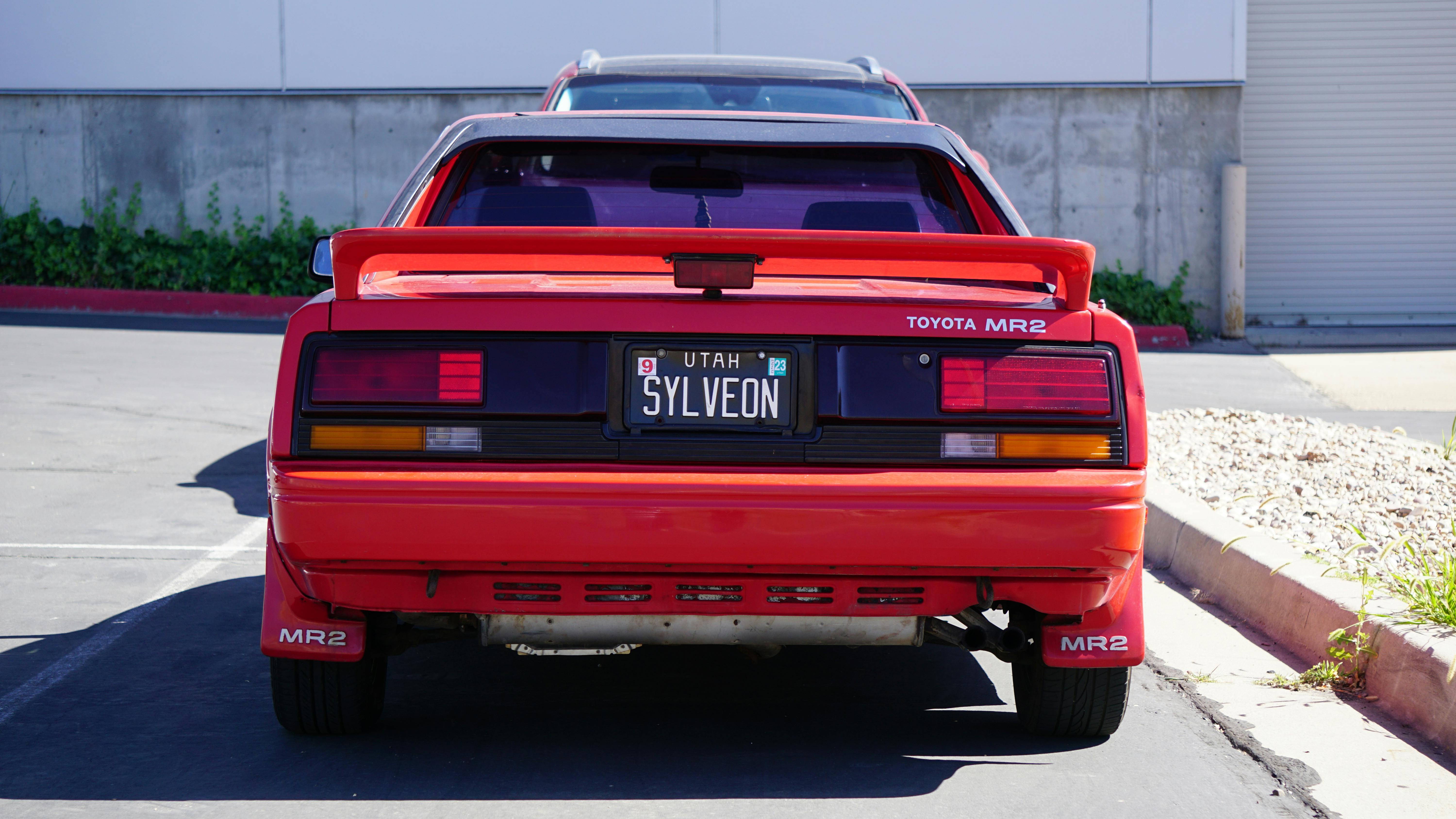 View of the Back of a Red Toyota MR2 · Free Stock Photo