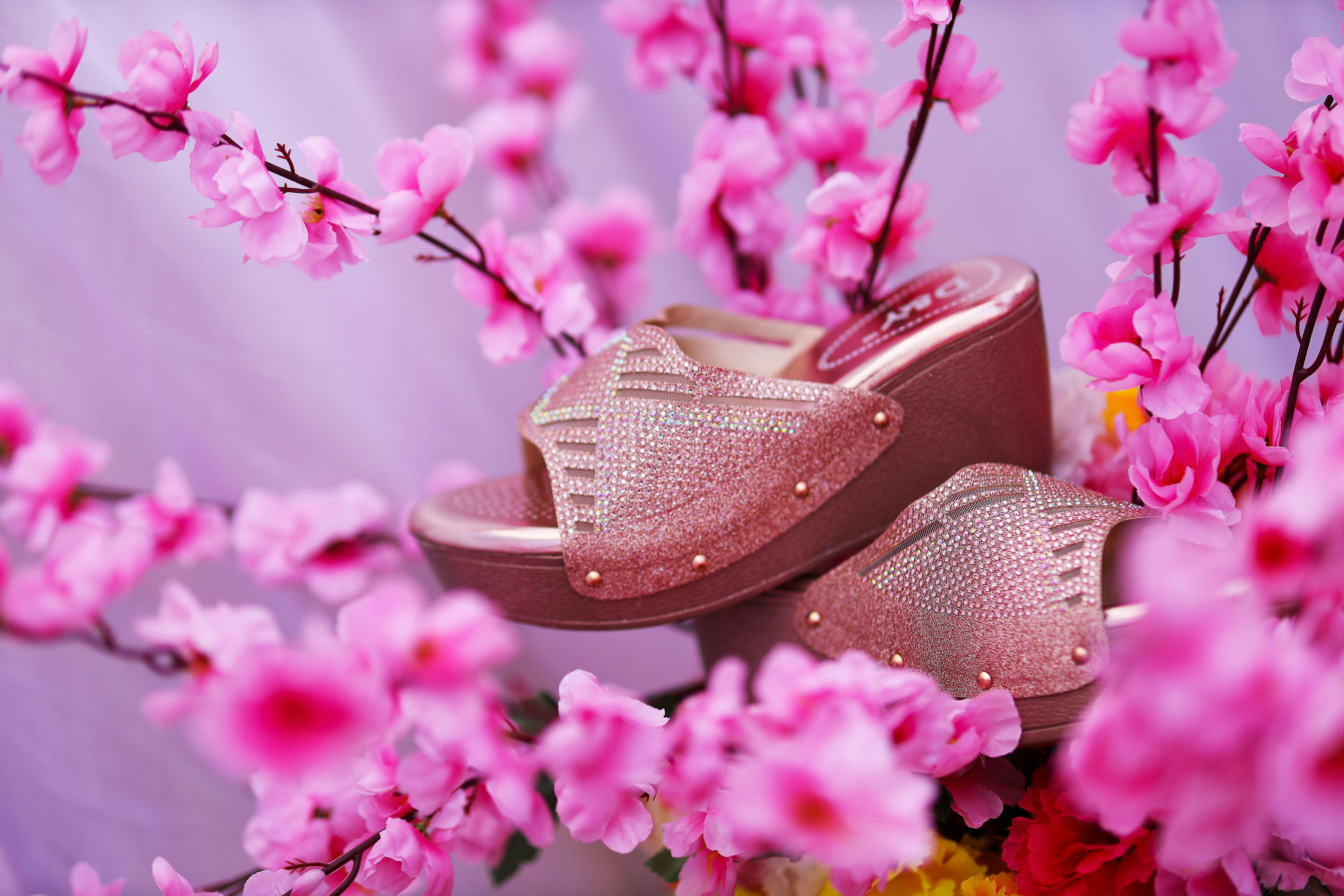Shoes in Bunch of Flowers · Free Stock Photo