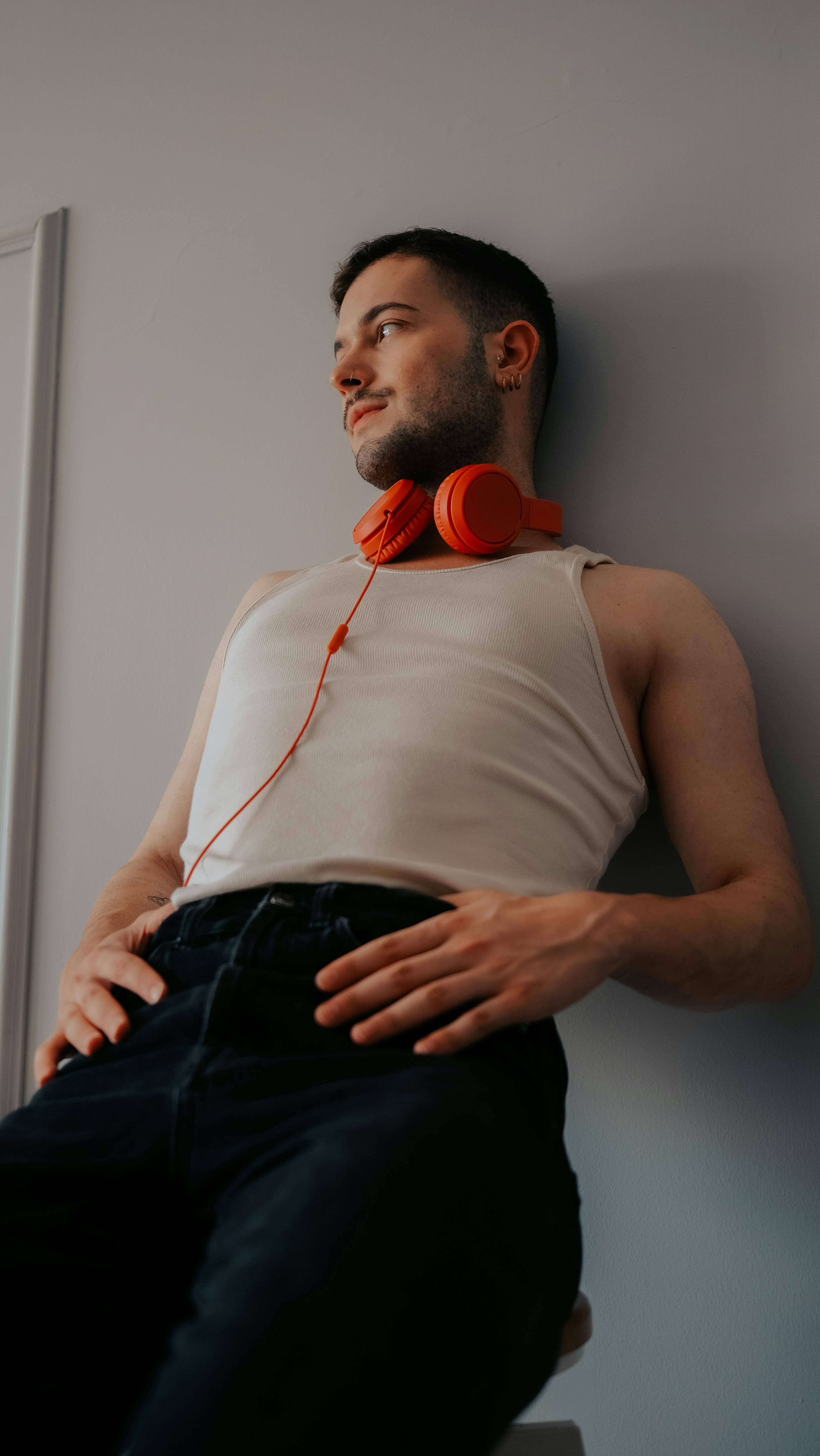 Headphones Around Neck Photos, Download The BEST Free Headphones Around ...