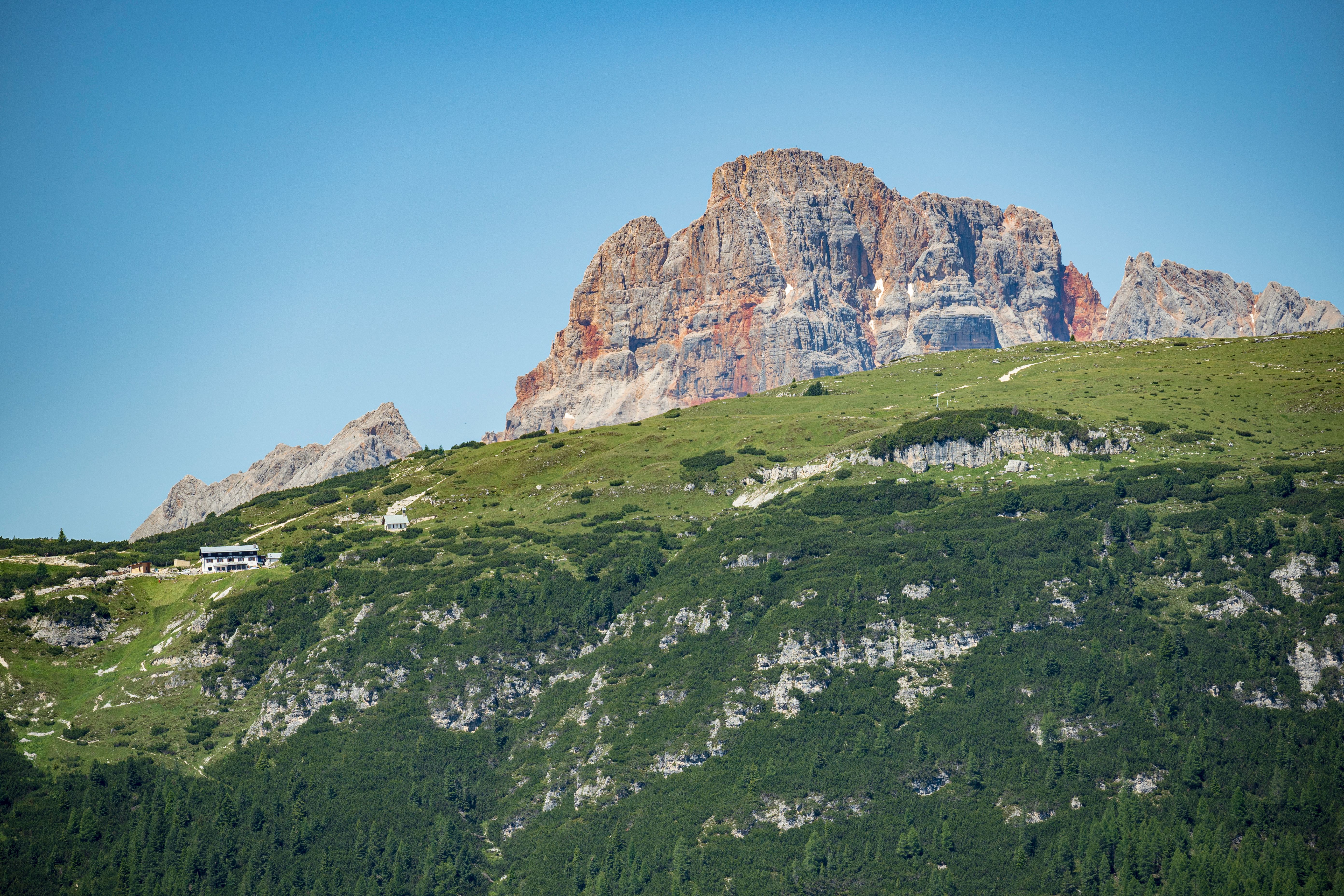 Mountain Landscape Panorama with Steep Red Cliffs · Free Stock Photo