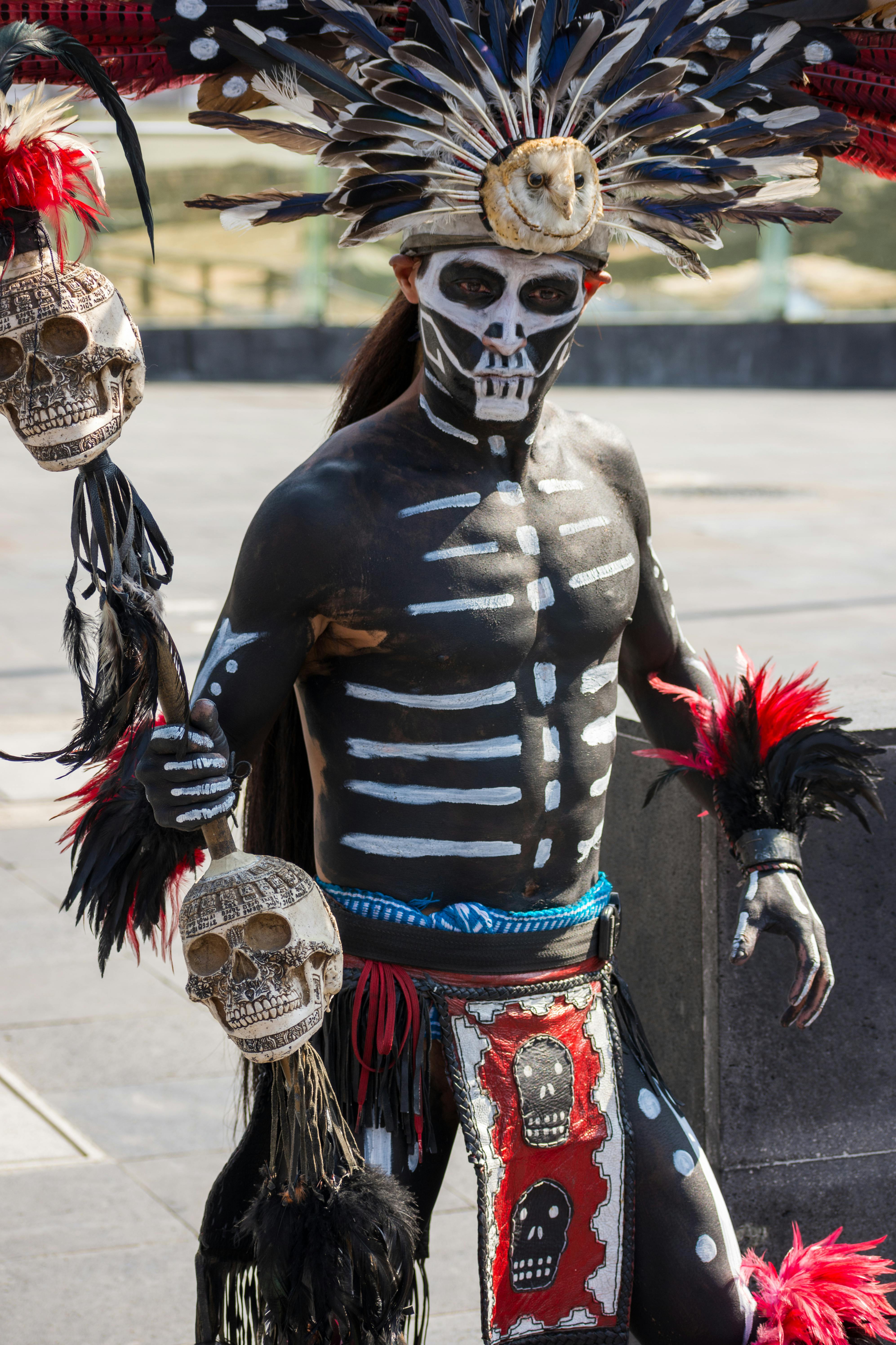 Man Dressed as an Aztec Shaman · Free Stock Photo