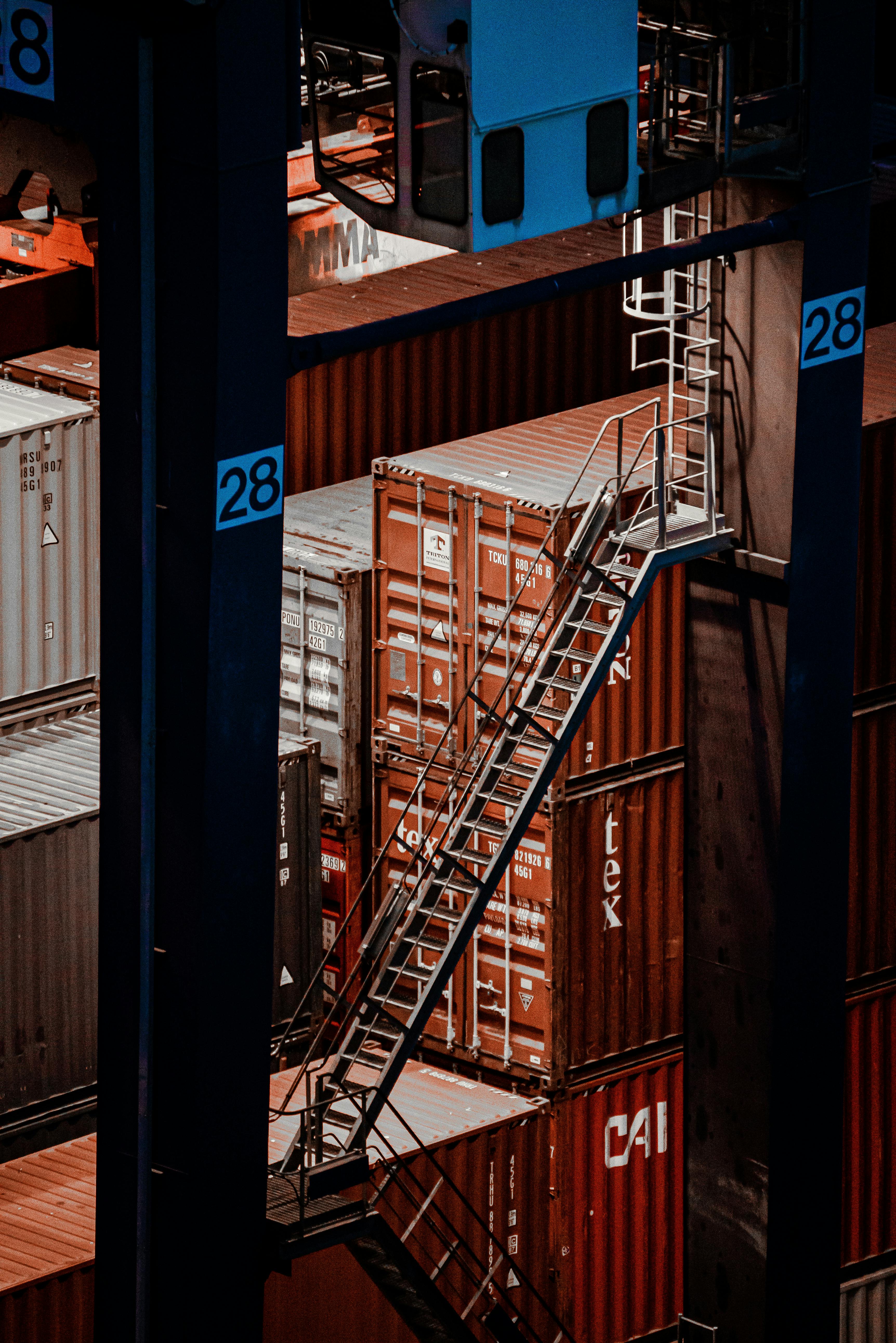 Containers on Container Ship · Free Stock Photo