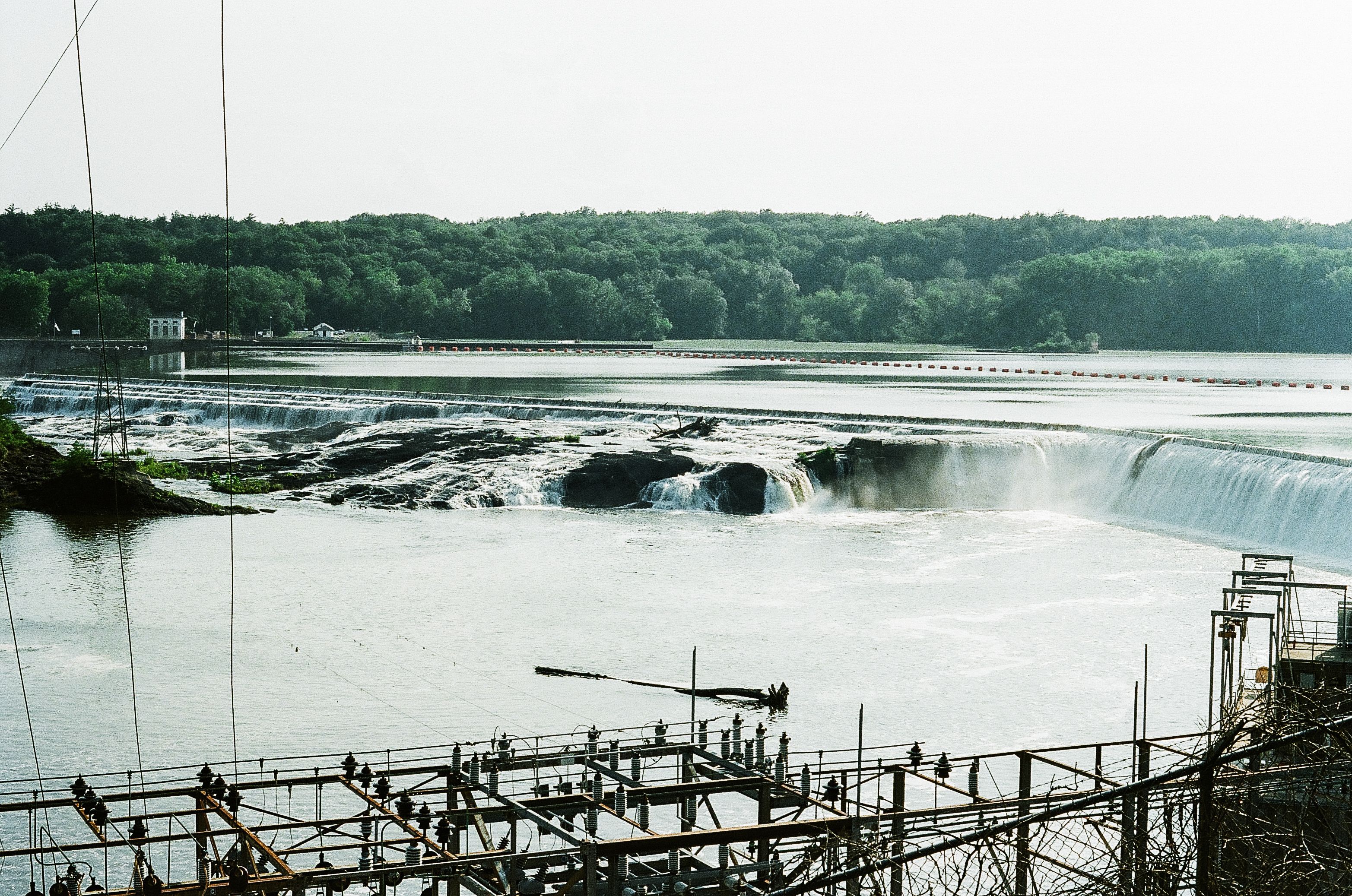 Dam with Waterfall on Lake · Free Stock Photo