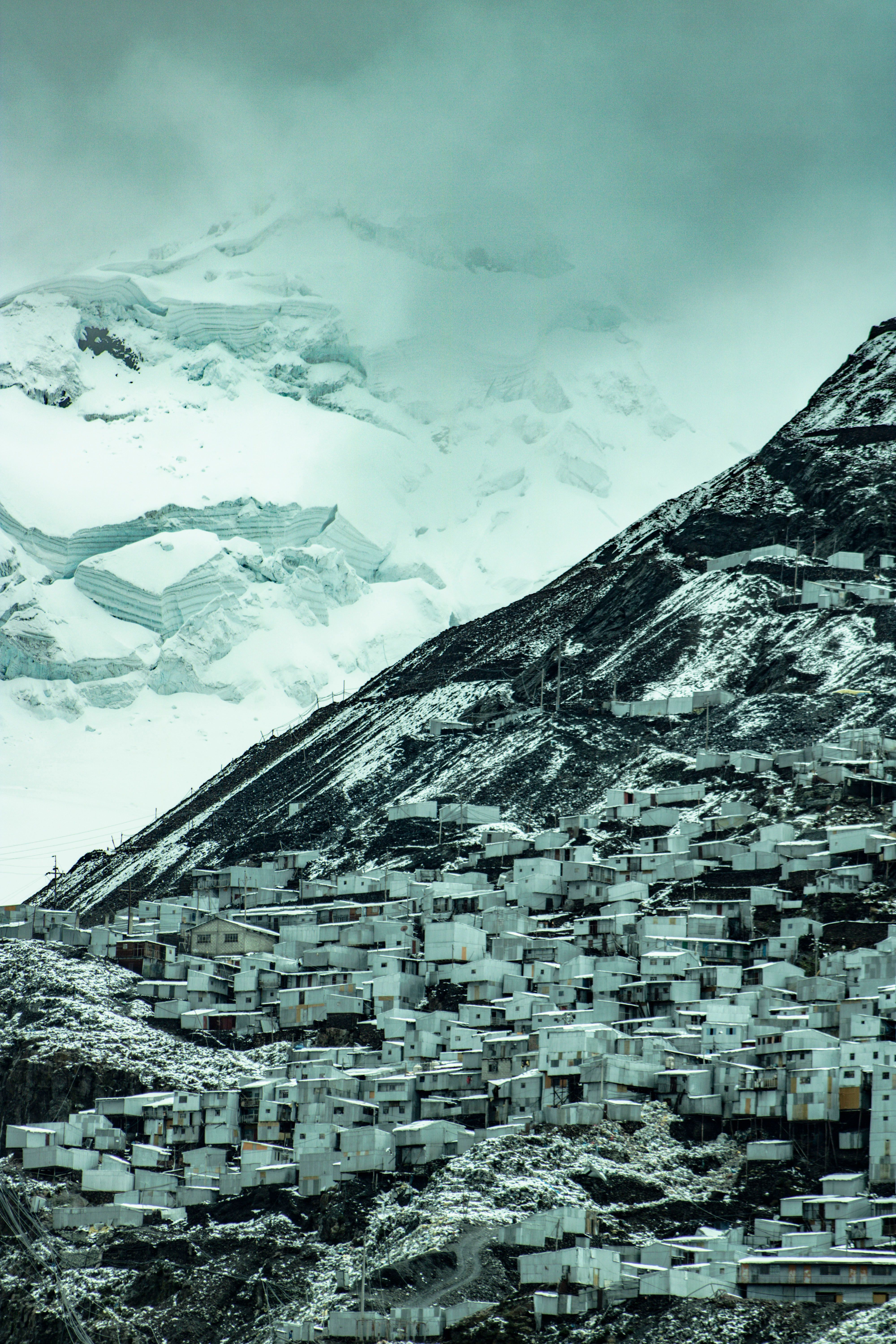 Peruvian Town of Rinconada High on a Mountainside in the Andes · Free ...