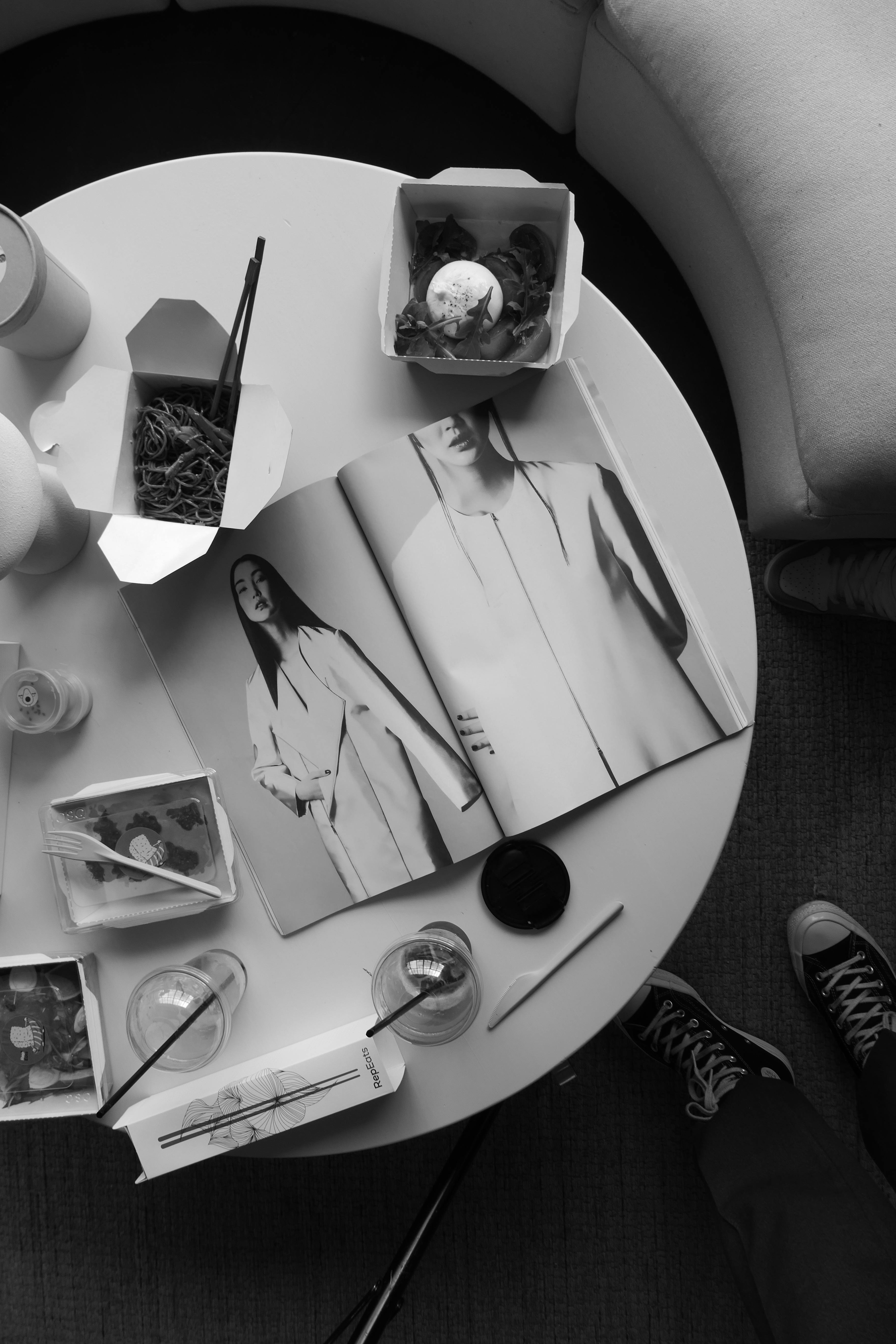 Food and Fashion Magazine on Table · Free Stock Photo