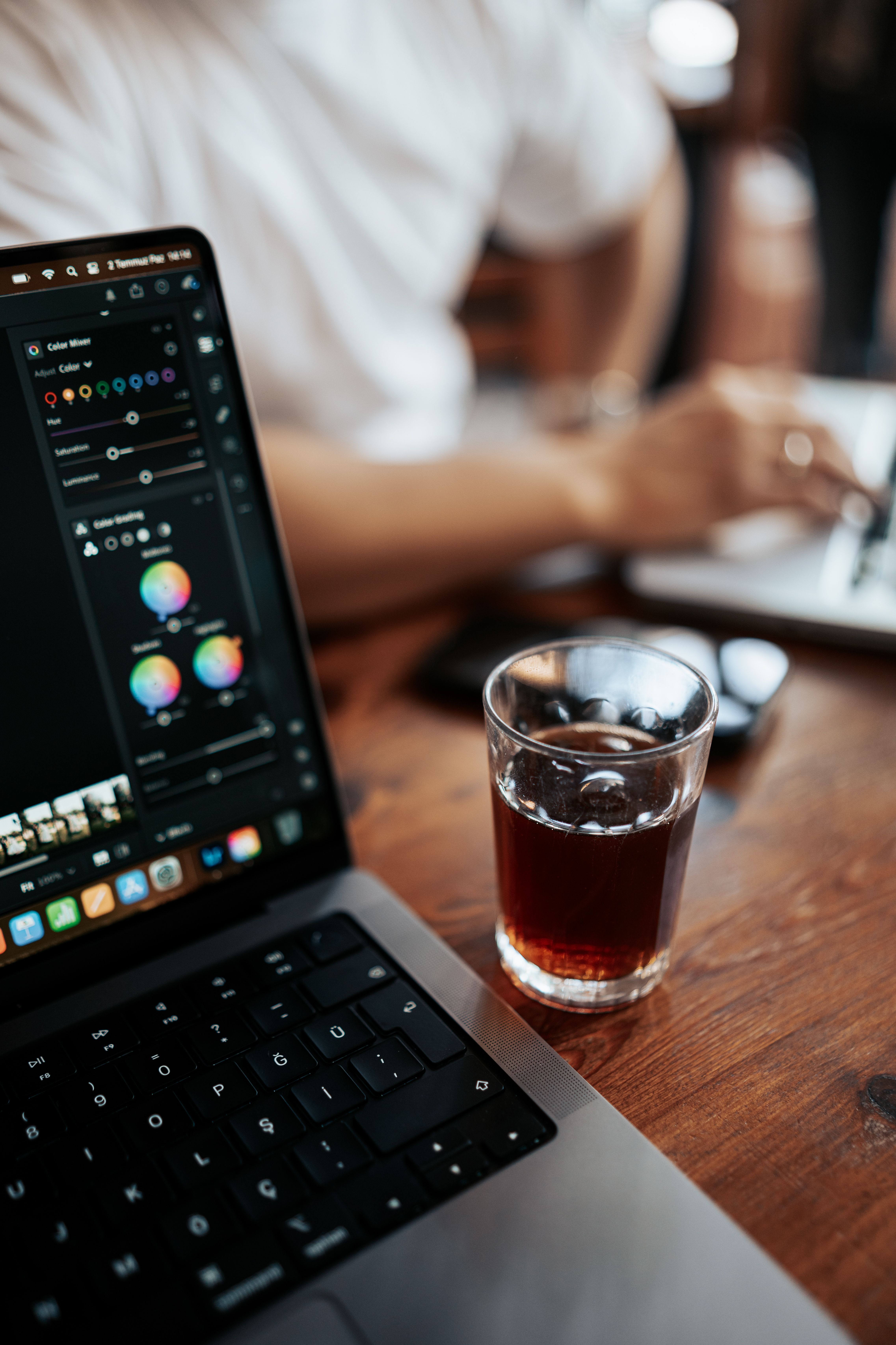 Glass near Laptop · Free Stock Photo