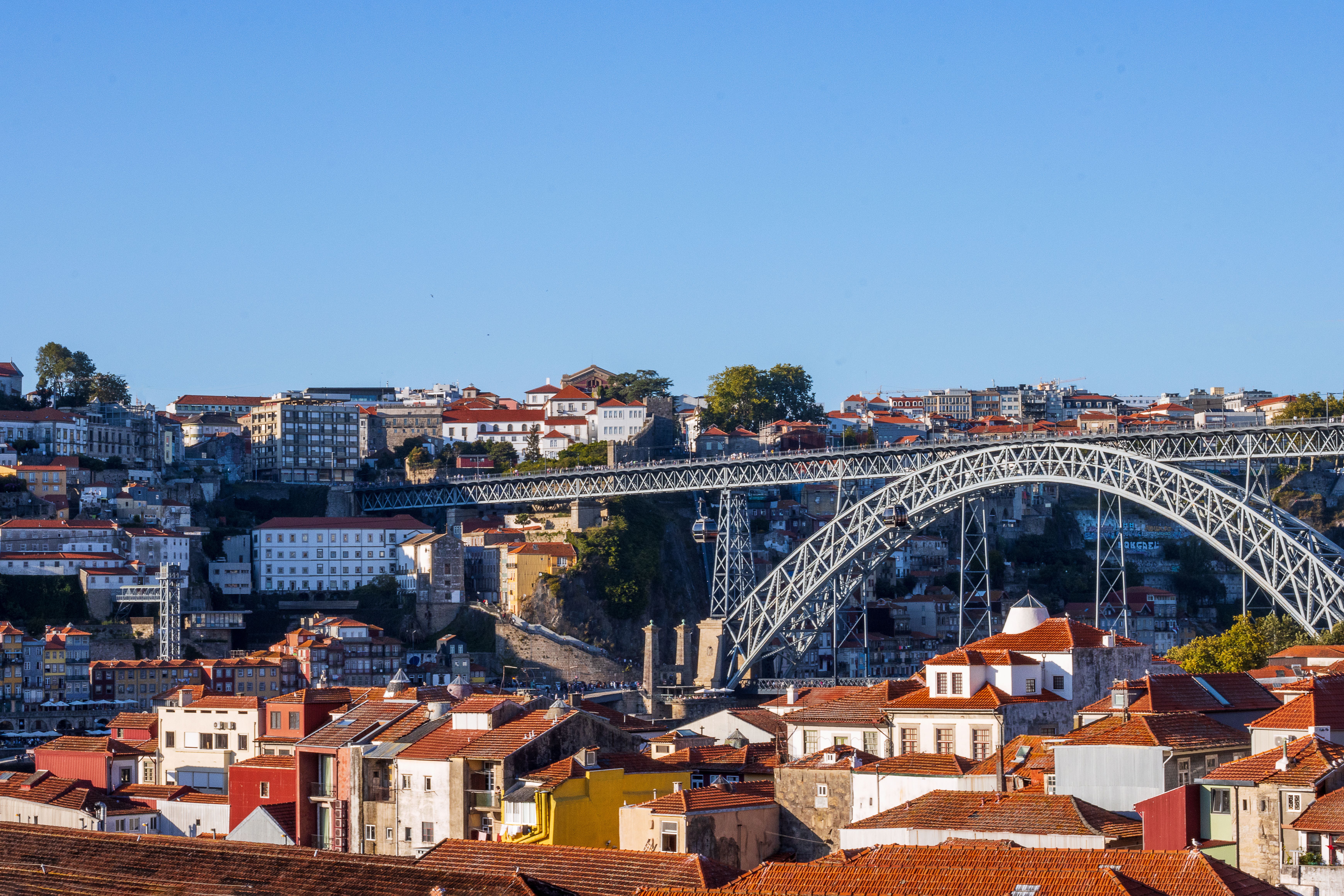 Panorama of Porto with Rooftops and Luís I Bridge · Free Stock Photo