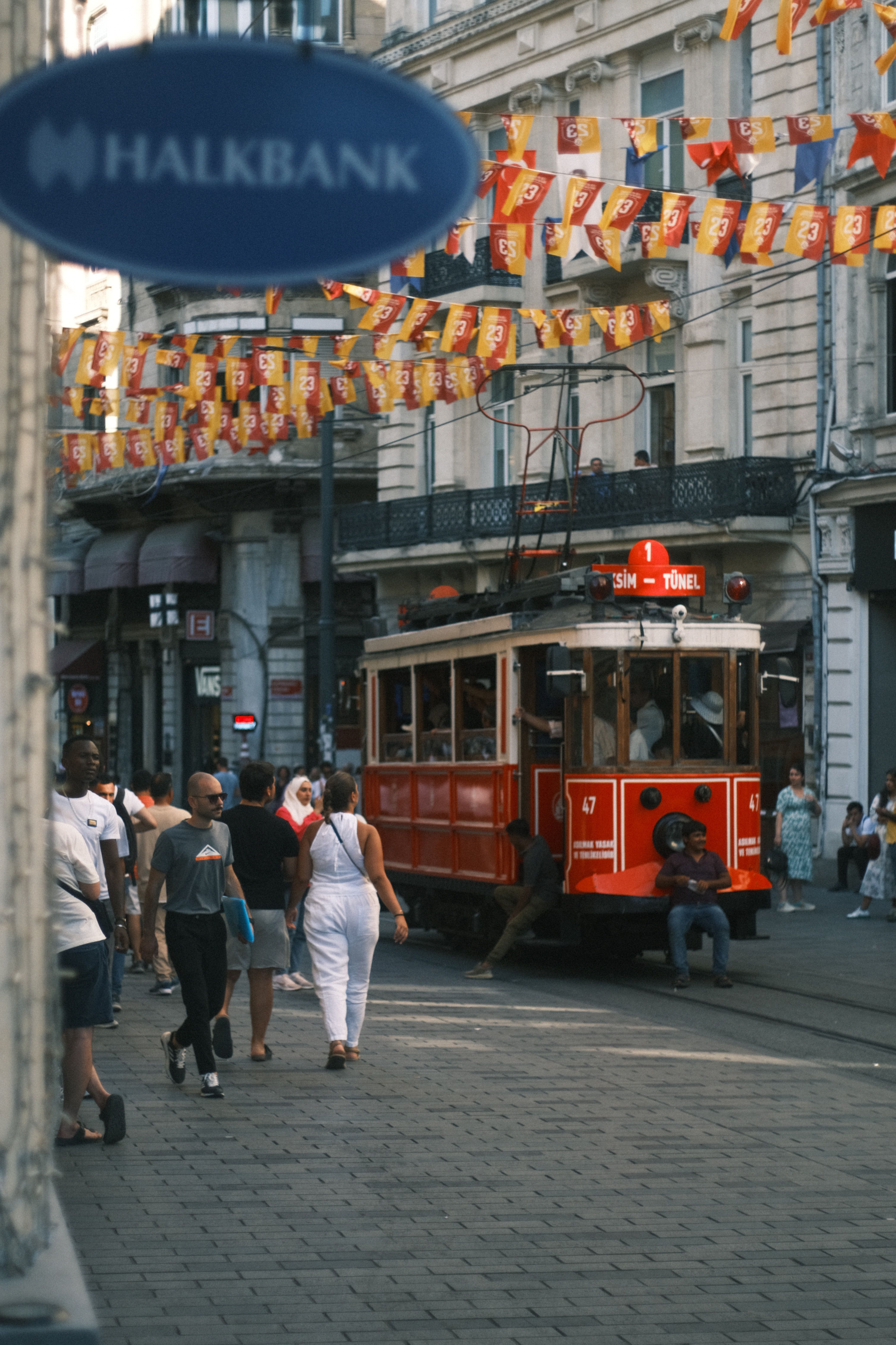 Red Old Tram Running on Street · Free Stock Photo