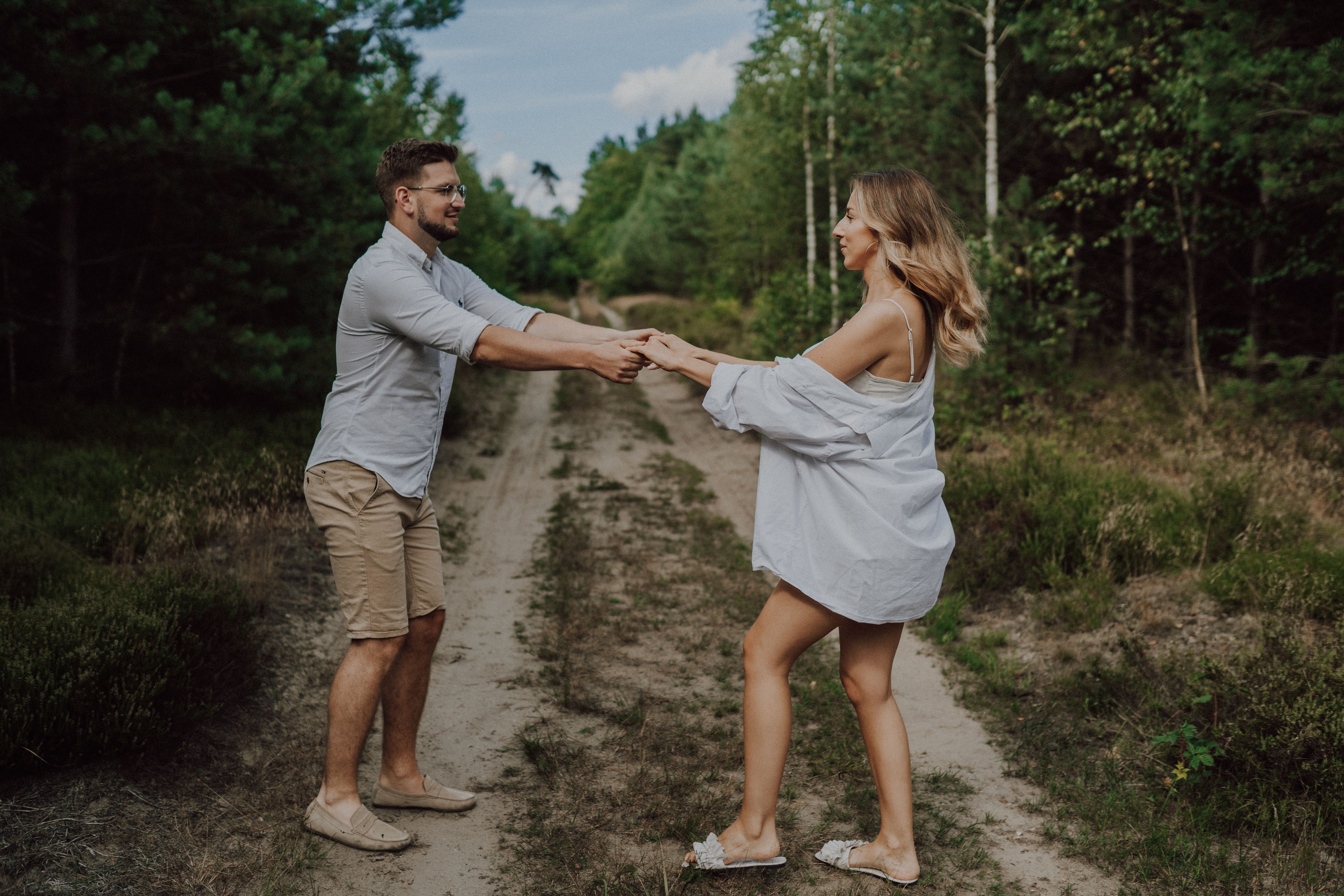 Couple on a Path in Forest · Free Stock Photo