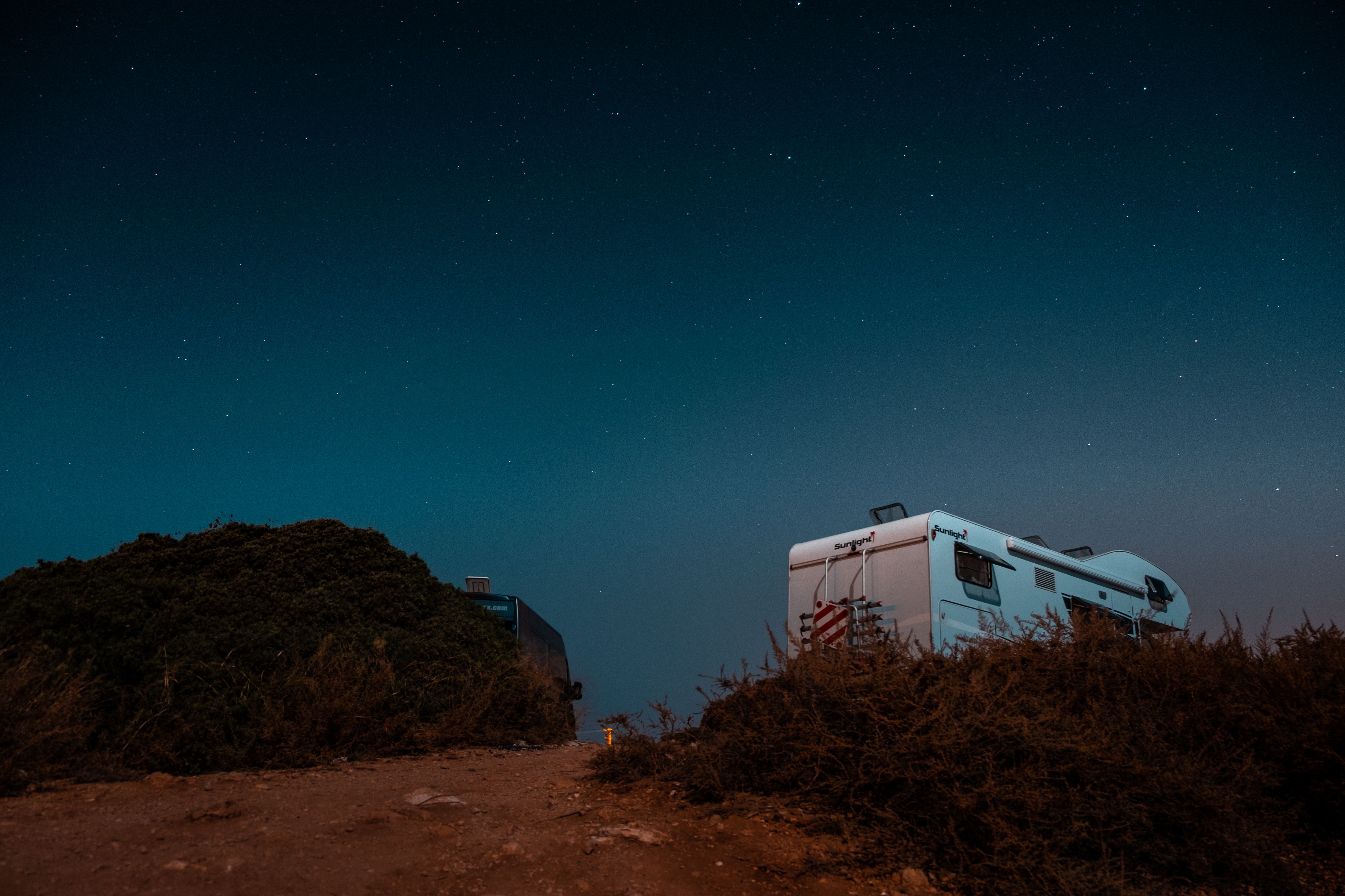 Camper at Night · Free Stock Photo
