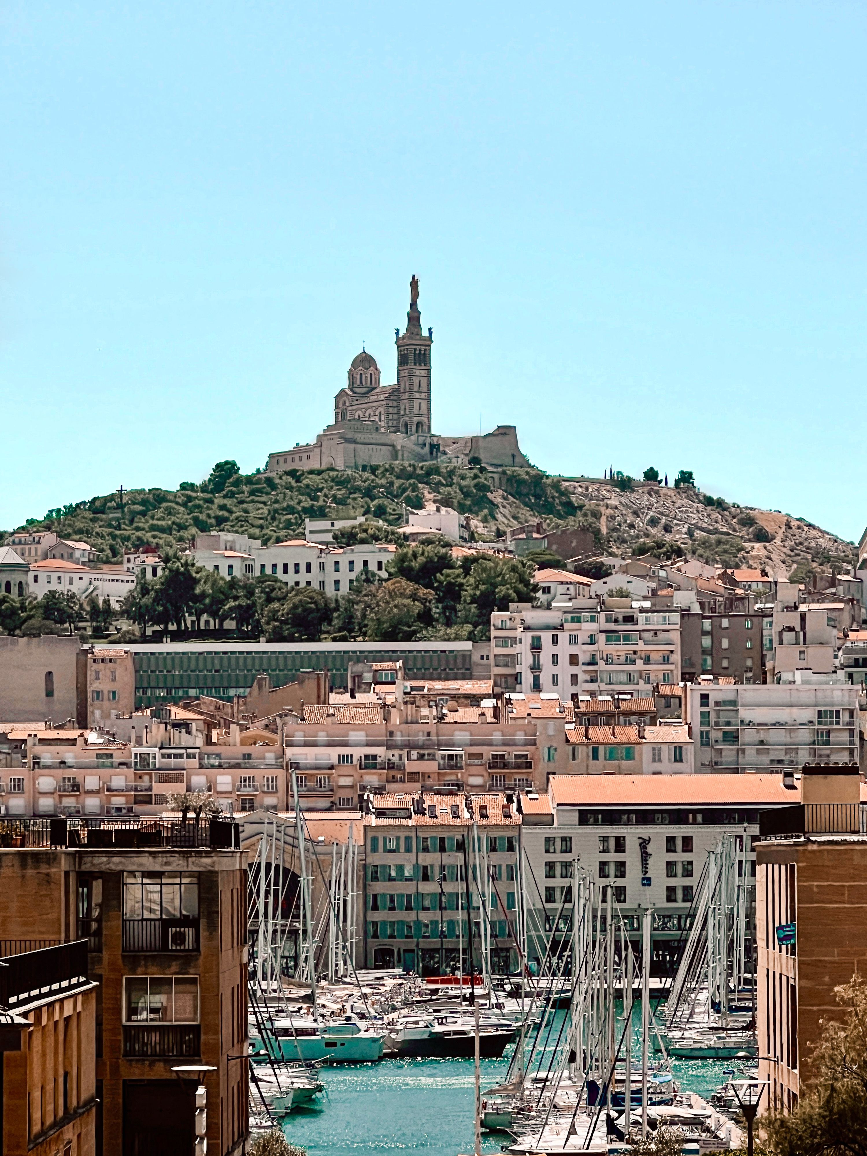 Hill over Sea Shore in Marseilles · Free Stock Photo