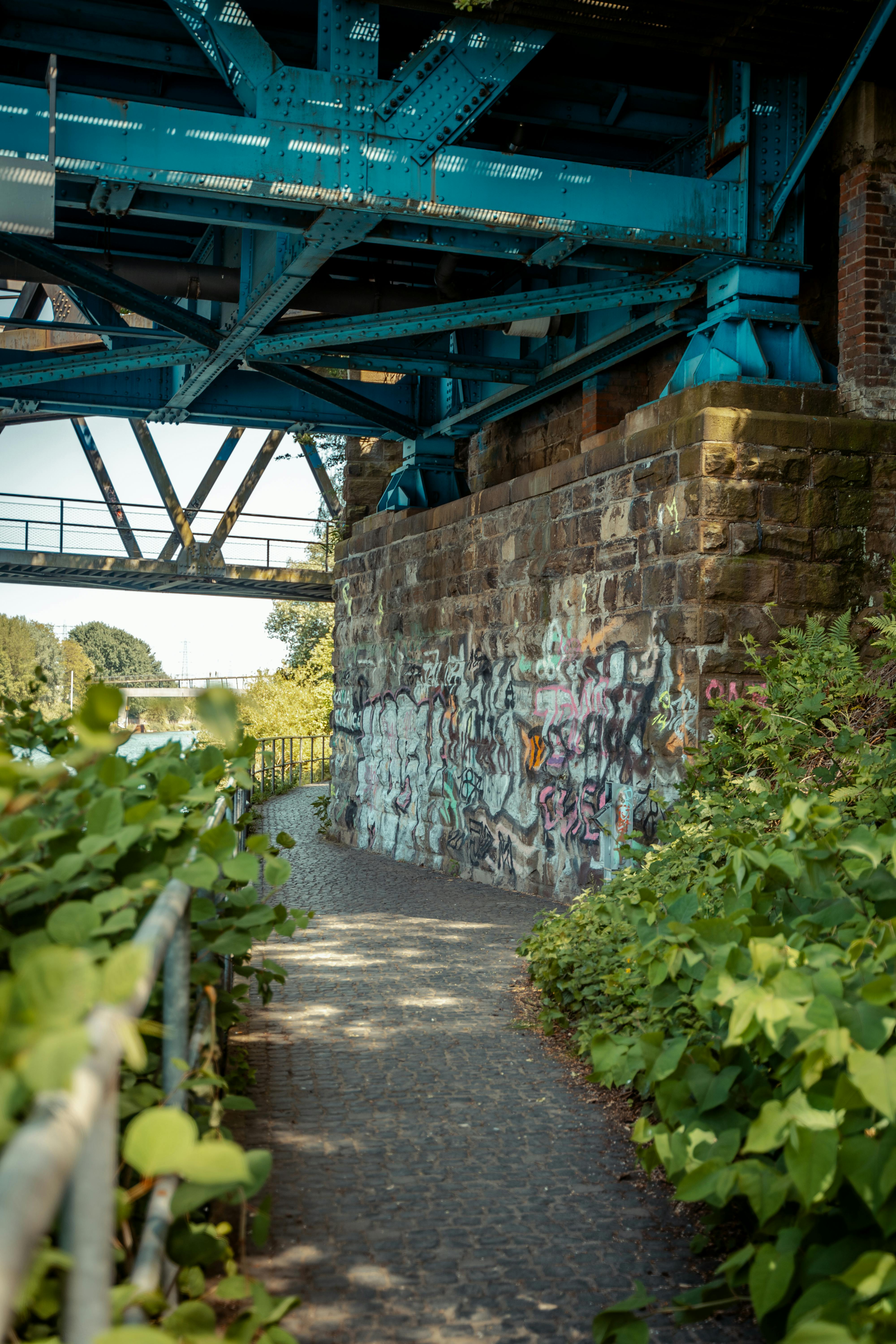 Walkway under Metal Bridge · Free Stock Photo