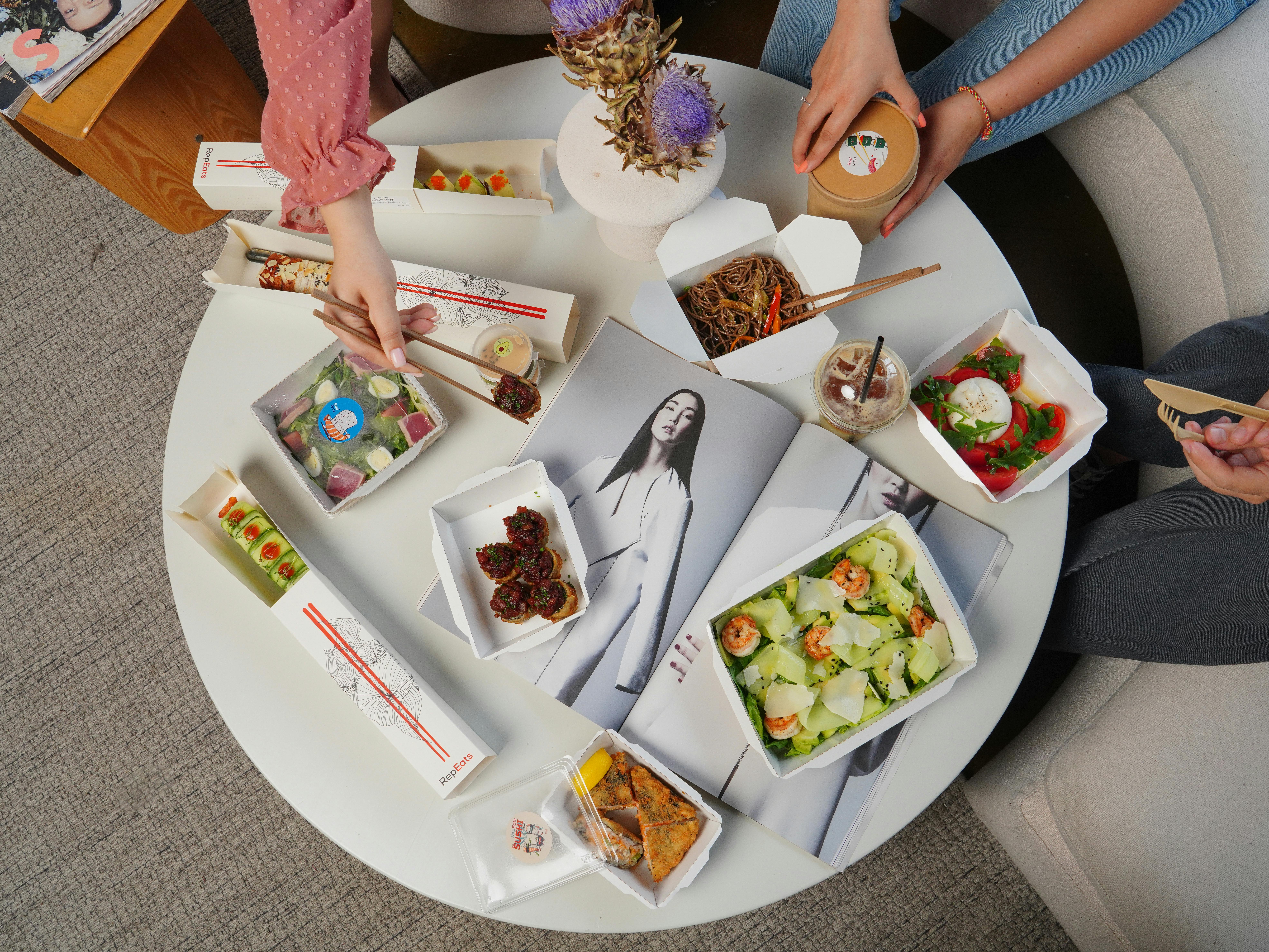 Hands over Food on Table · Free Stock Photo