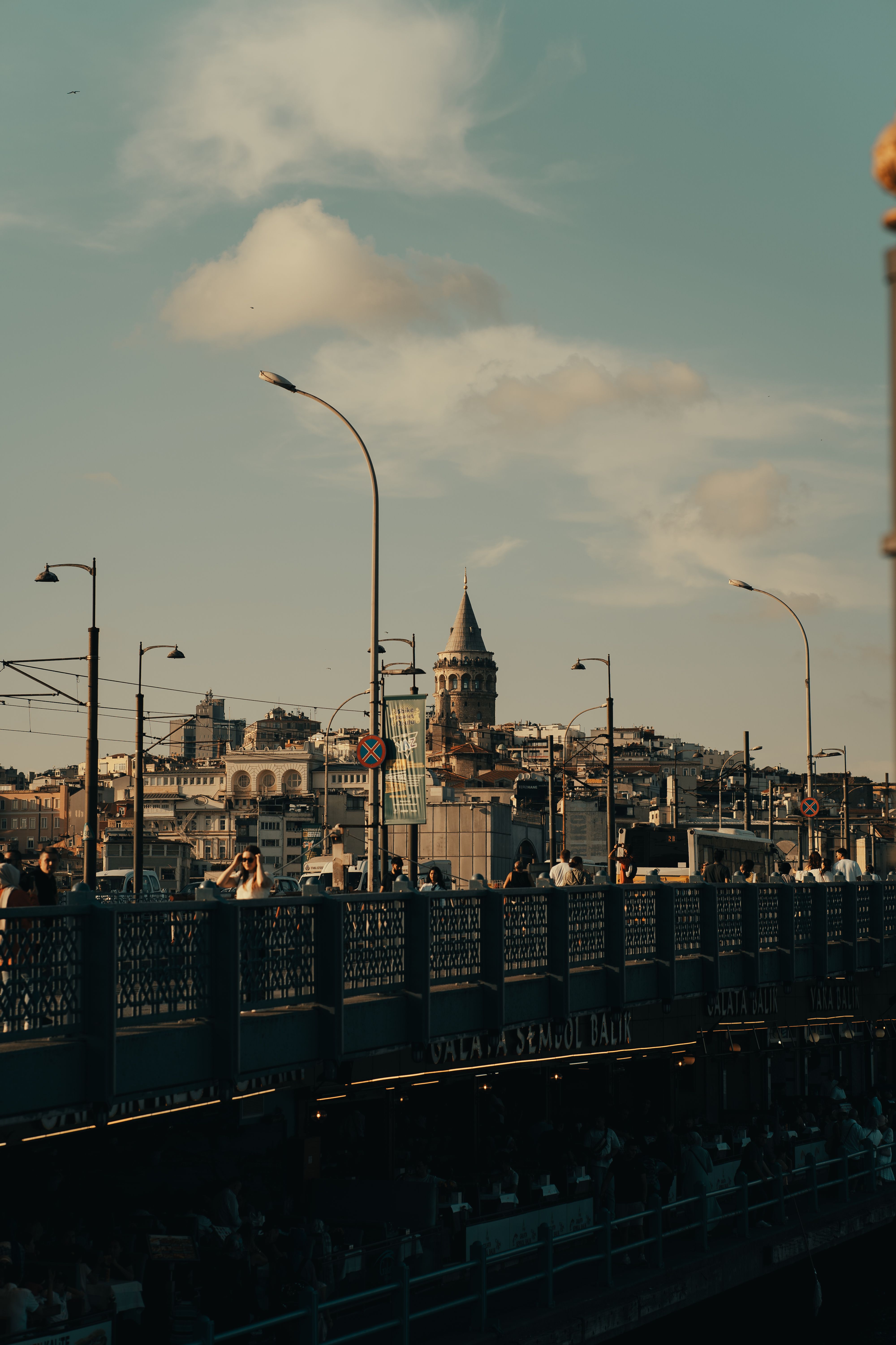 People Walking on Galata Bridge in Istanbul · Free Stock Photo