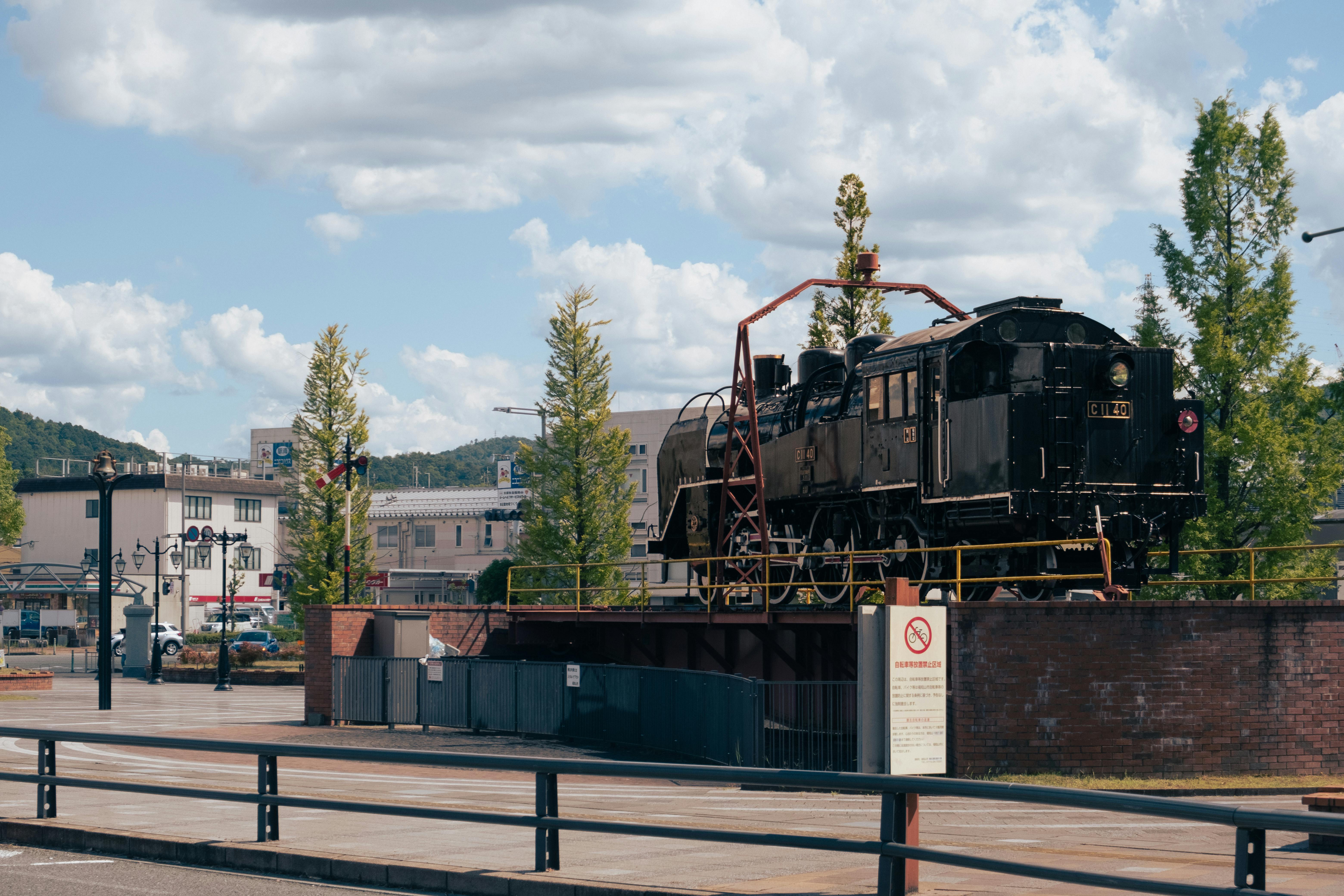 Monument of Black Steam Train · Free Stock Photo