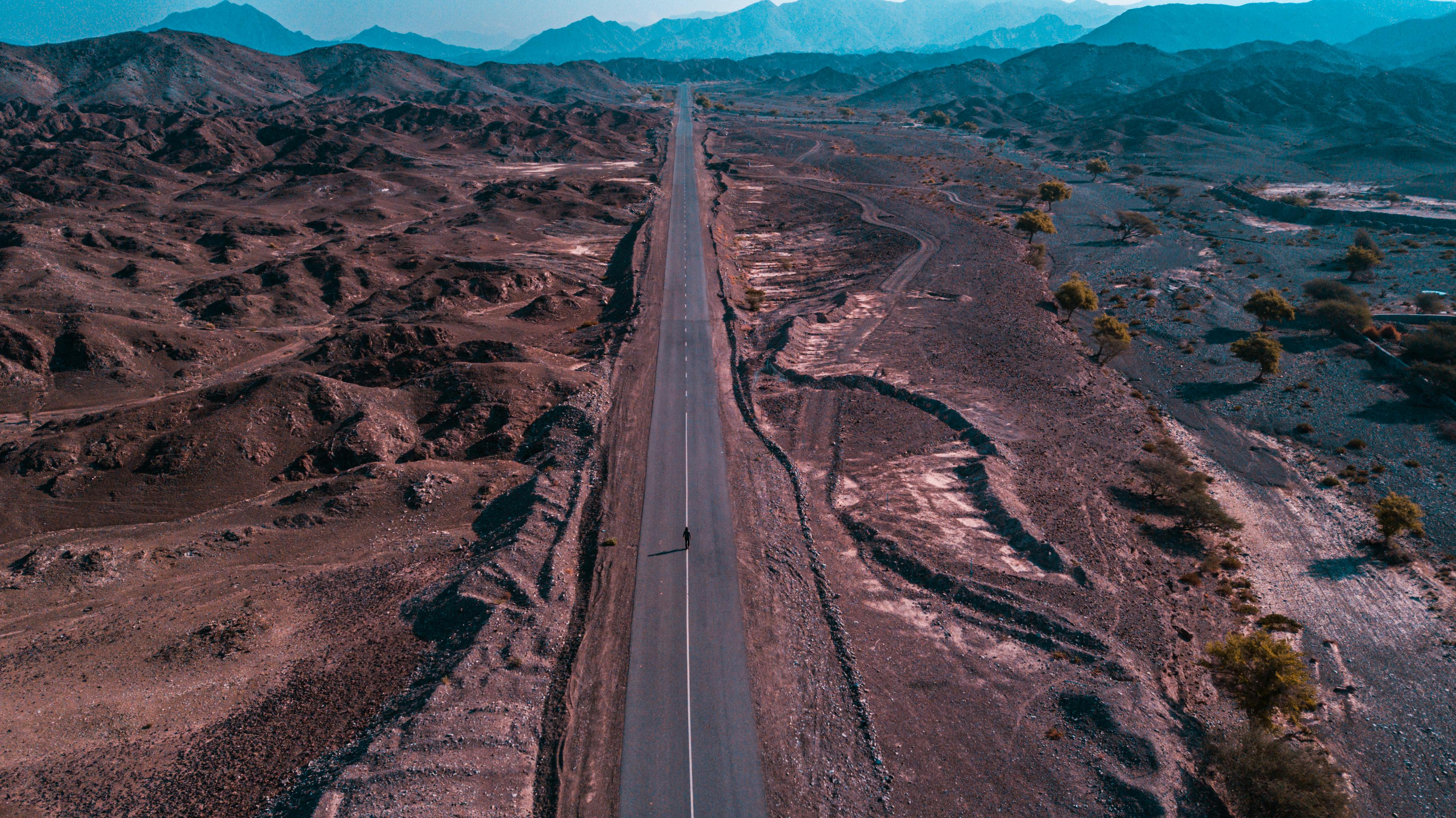 Aerial Photography of a Highway in the Desert · Free Stock Photo
