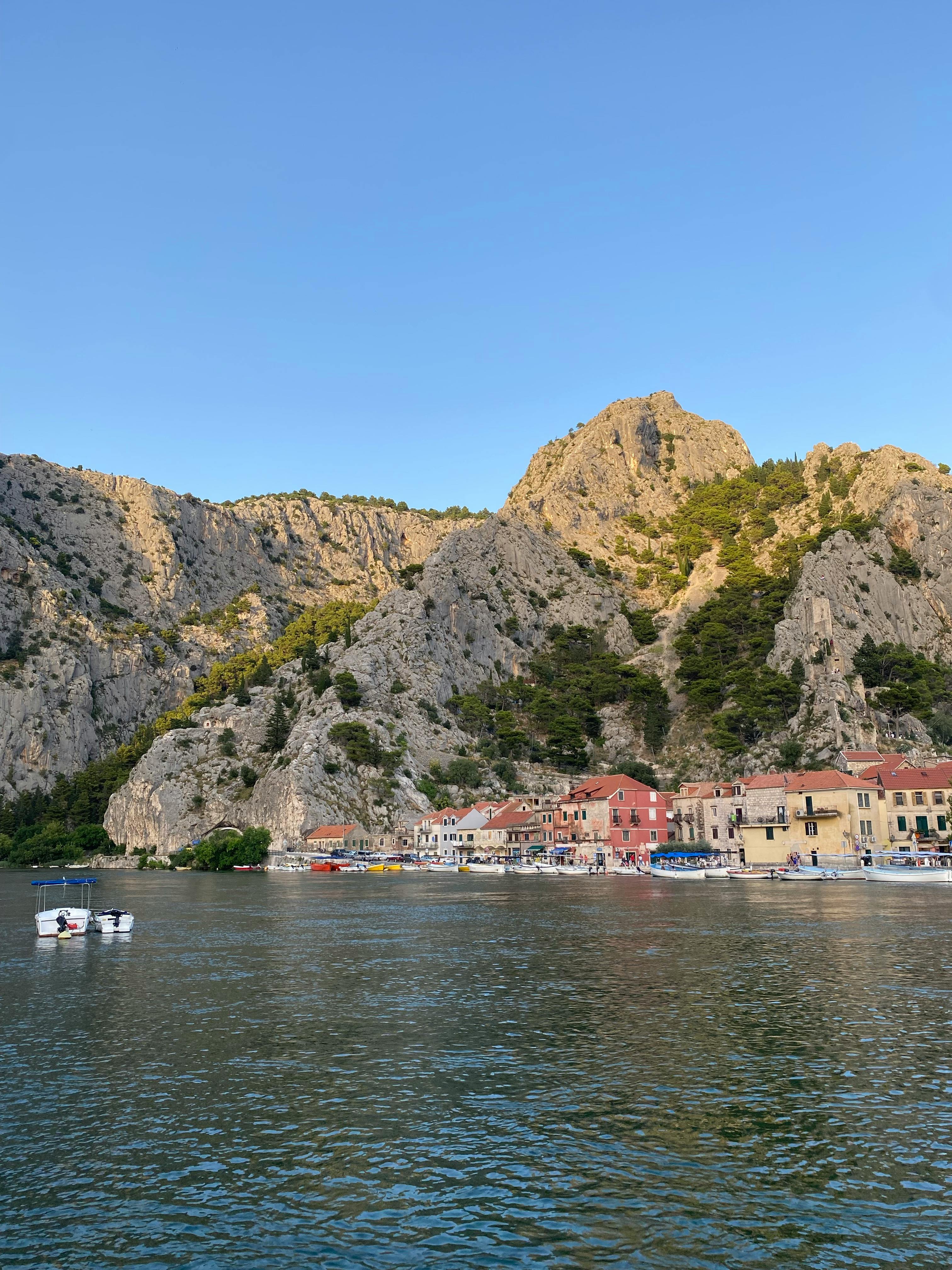 Panorama of Seashore Houses under a Mountain, Omis, Croatia · Free ...