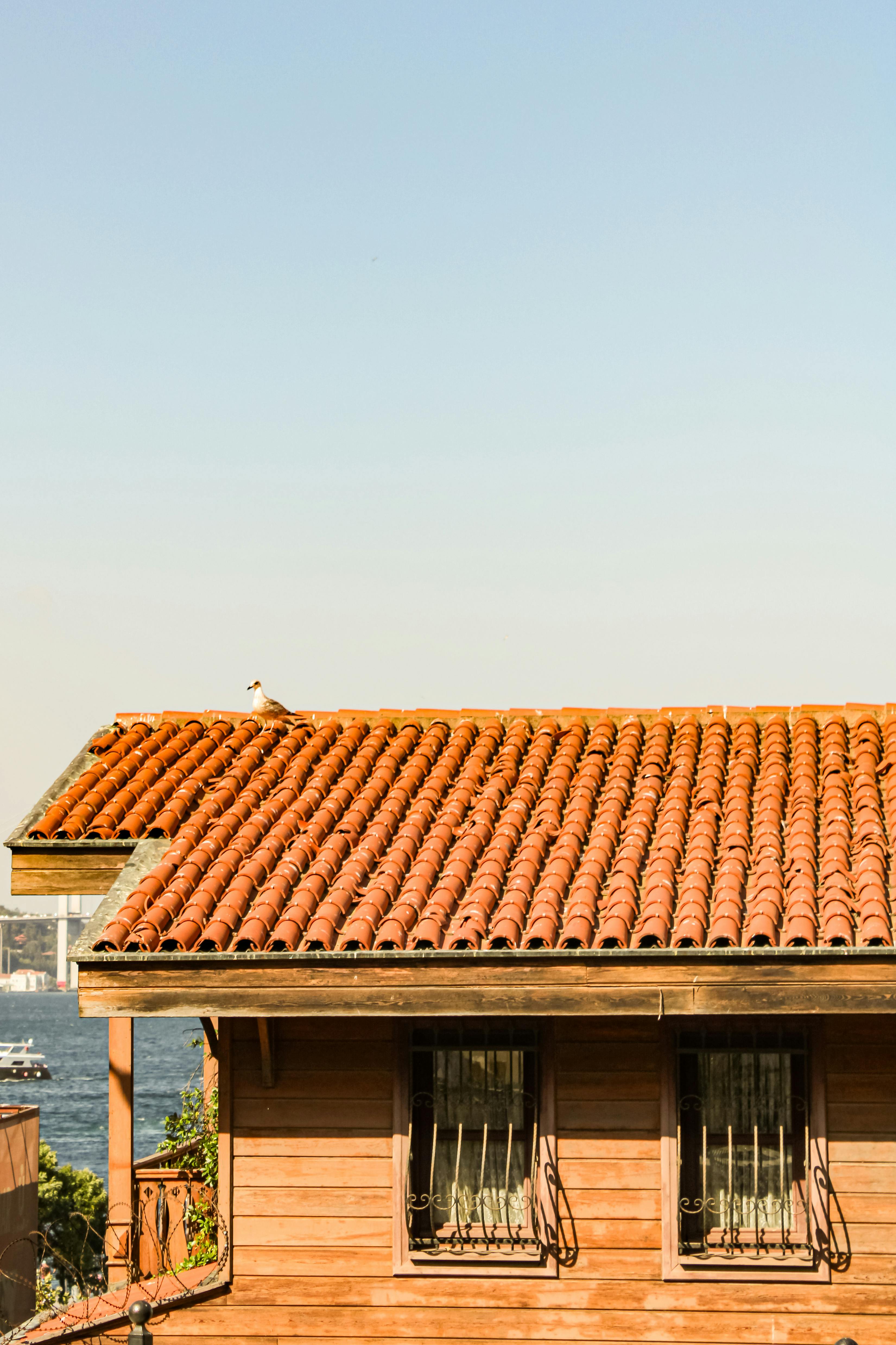 Wooden House with Red Rooftop in Seaside · Free Stock Photo