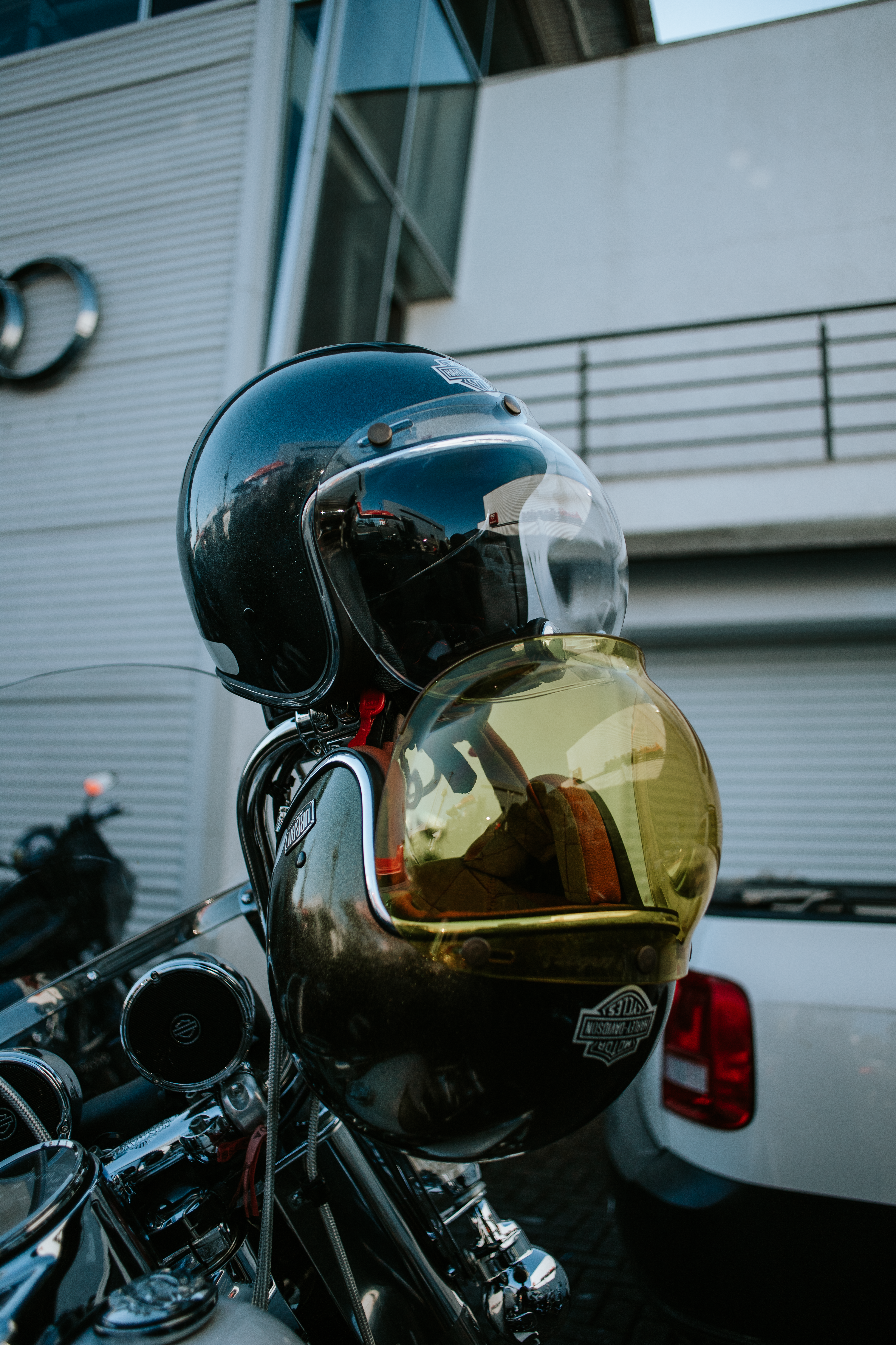 Helmets on Motorbike · Free Stock Photo