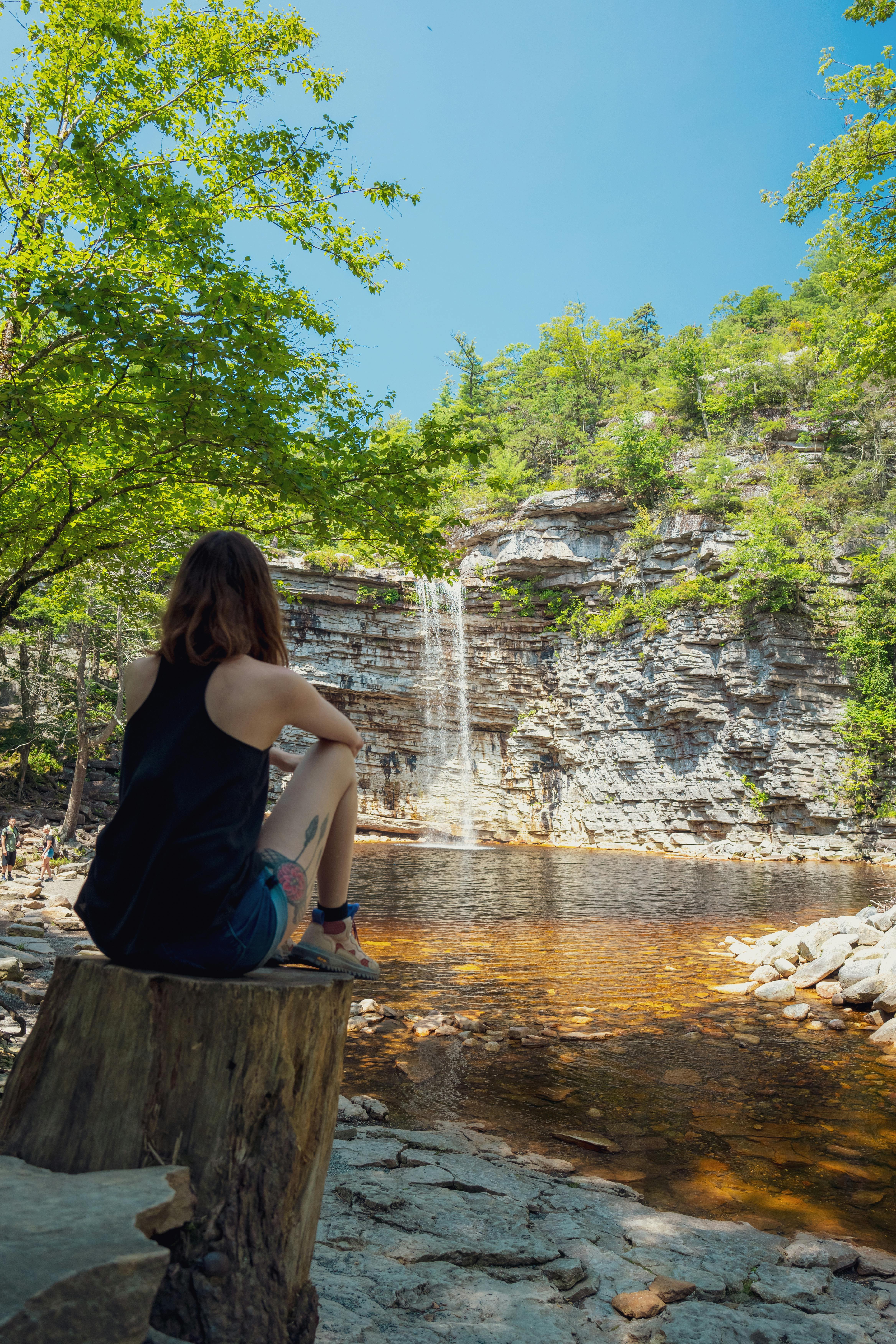 Woman Dipping Legs in a Stream · Free Stock Photo
