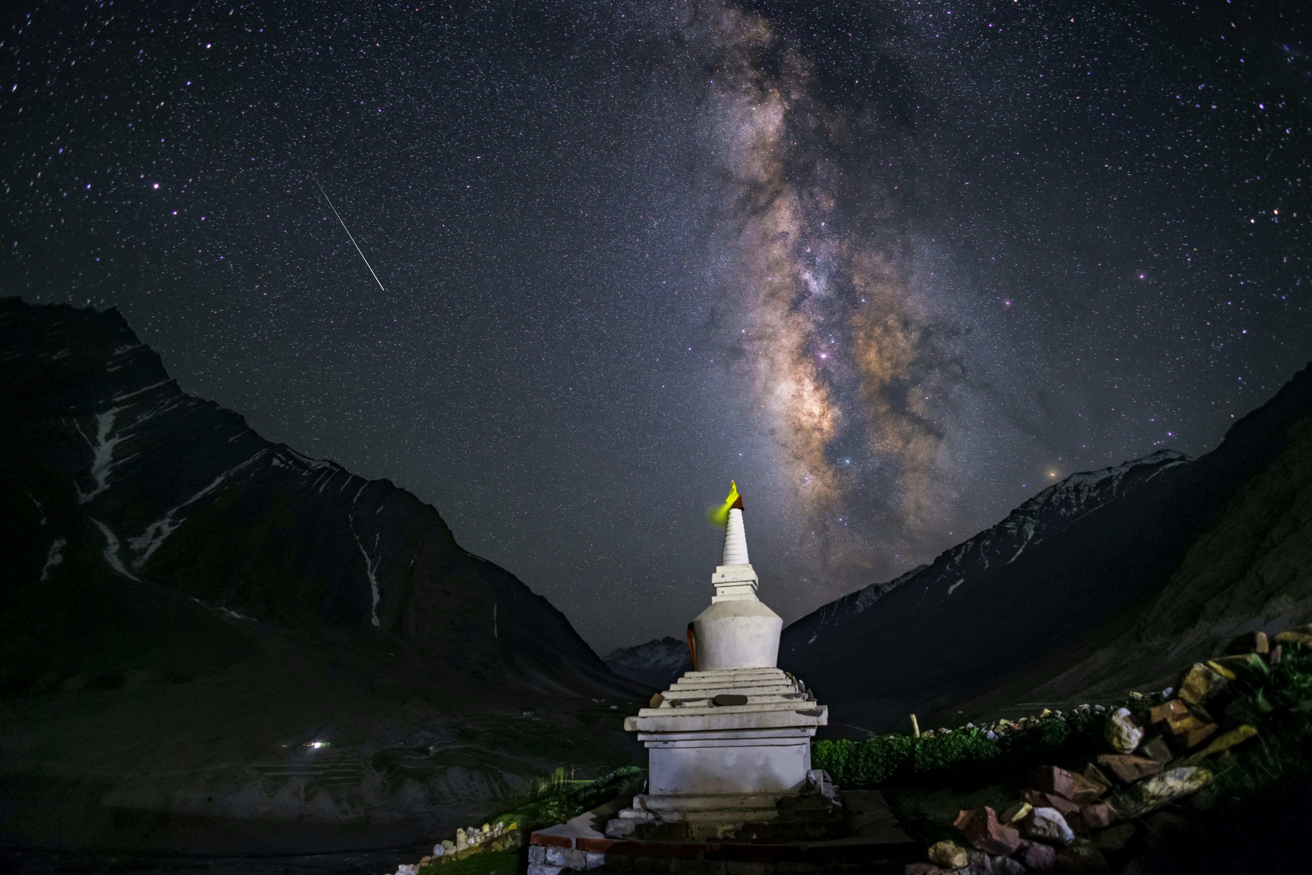 Milkyway behind the chorten in Spiti valley , Himachal pradesh · Free ...